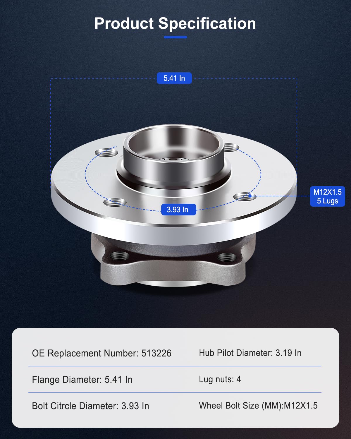 Snapklik.com : ECCPP Pair Of 2 New Complete Front Wheel Hub Bearing ...