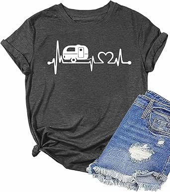 CWENTD Women's Adventure Workout Camping Take A Hike Printed T-Shirt ...