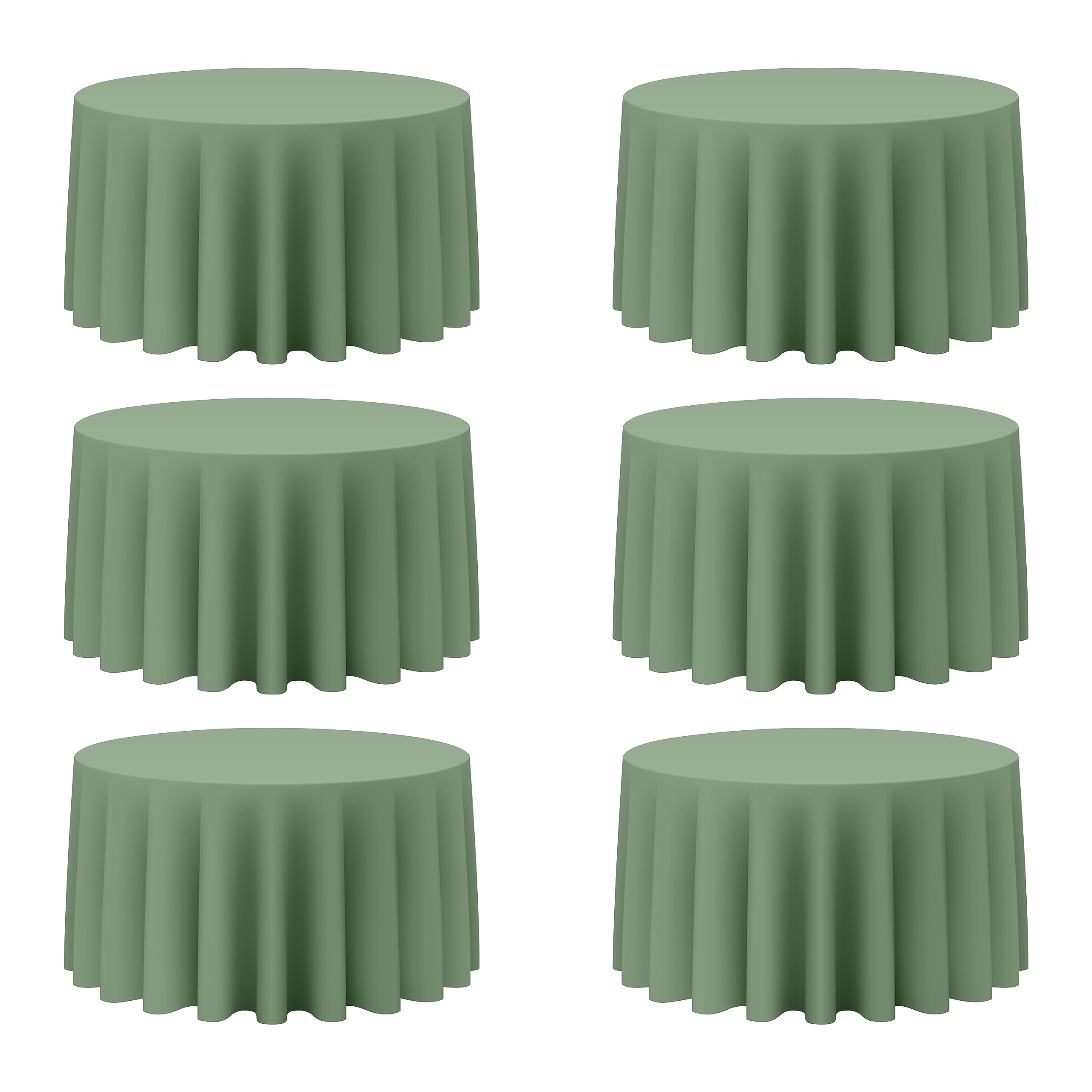 Amazon.com: BRILLMAX 6 Pack Sage Green Round Tablecloths 120 Inch ...