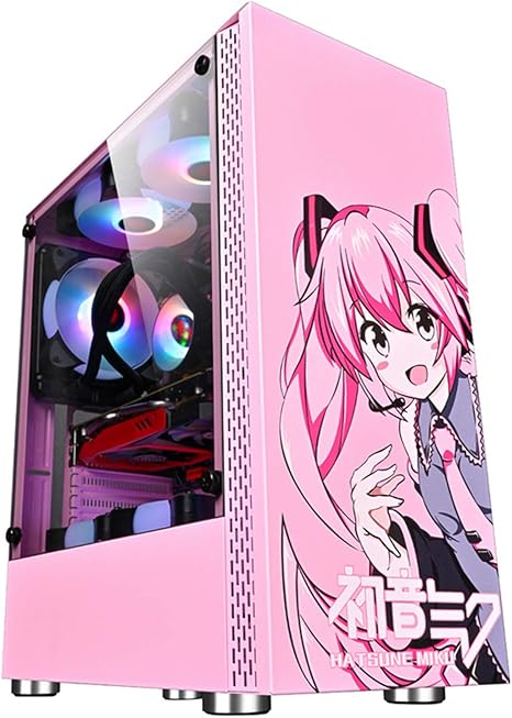 Anime Computer Case ATX Mid Tower PC Gaming Case - Front USB Port ...