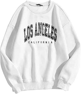 Celanisai Pull Adolescentes Filles Vintage Sweatshirt avec Lettres ...
