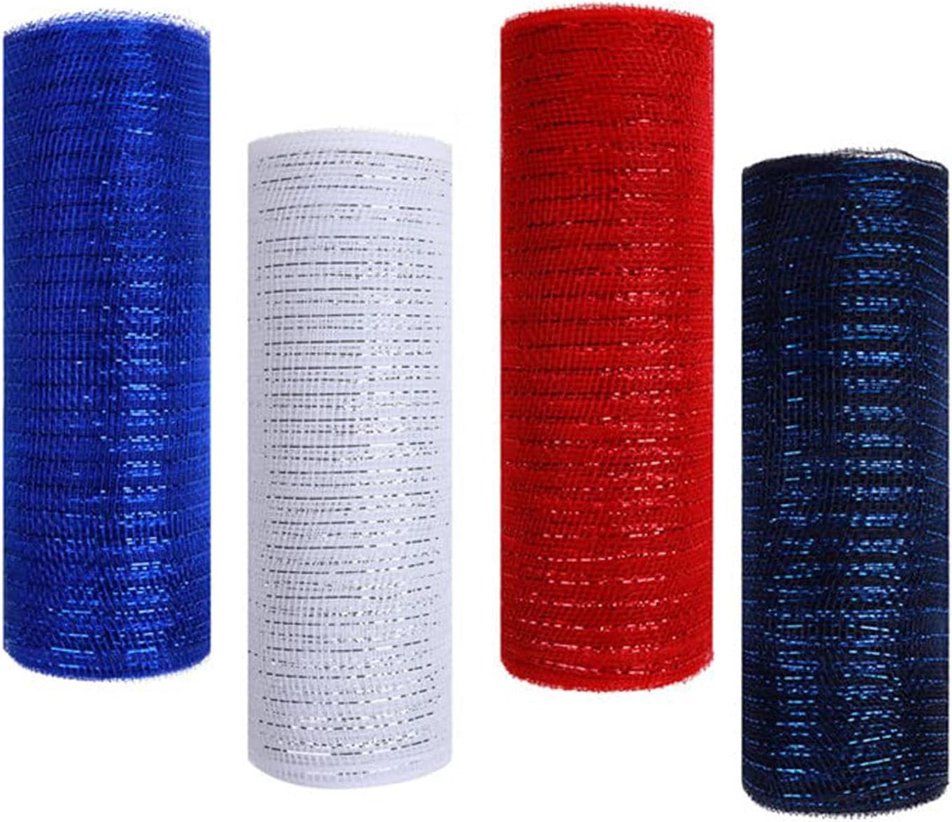 Amazon.com: JStnana 4 Rolls Deco Mesh Ribbon for Wreath Decor, 10 Inch ...