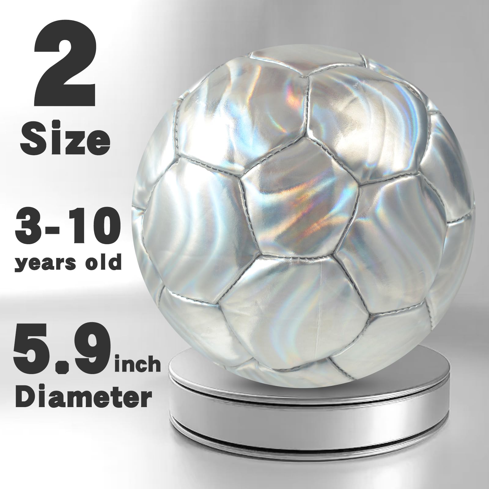 Snapklik.com : Sparkling Silver Size 2 Toddler Soccer Ball Kids Soccer ...