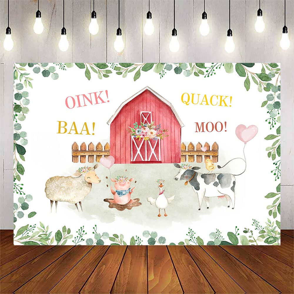 Buy Avezano Farm Birthday Backdrop Barn Farm Animals Boy Birthday Photo ...