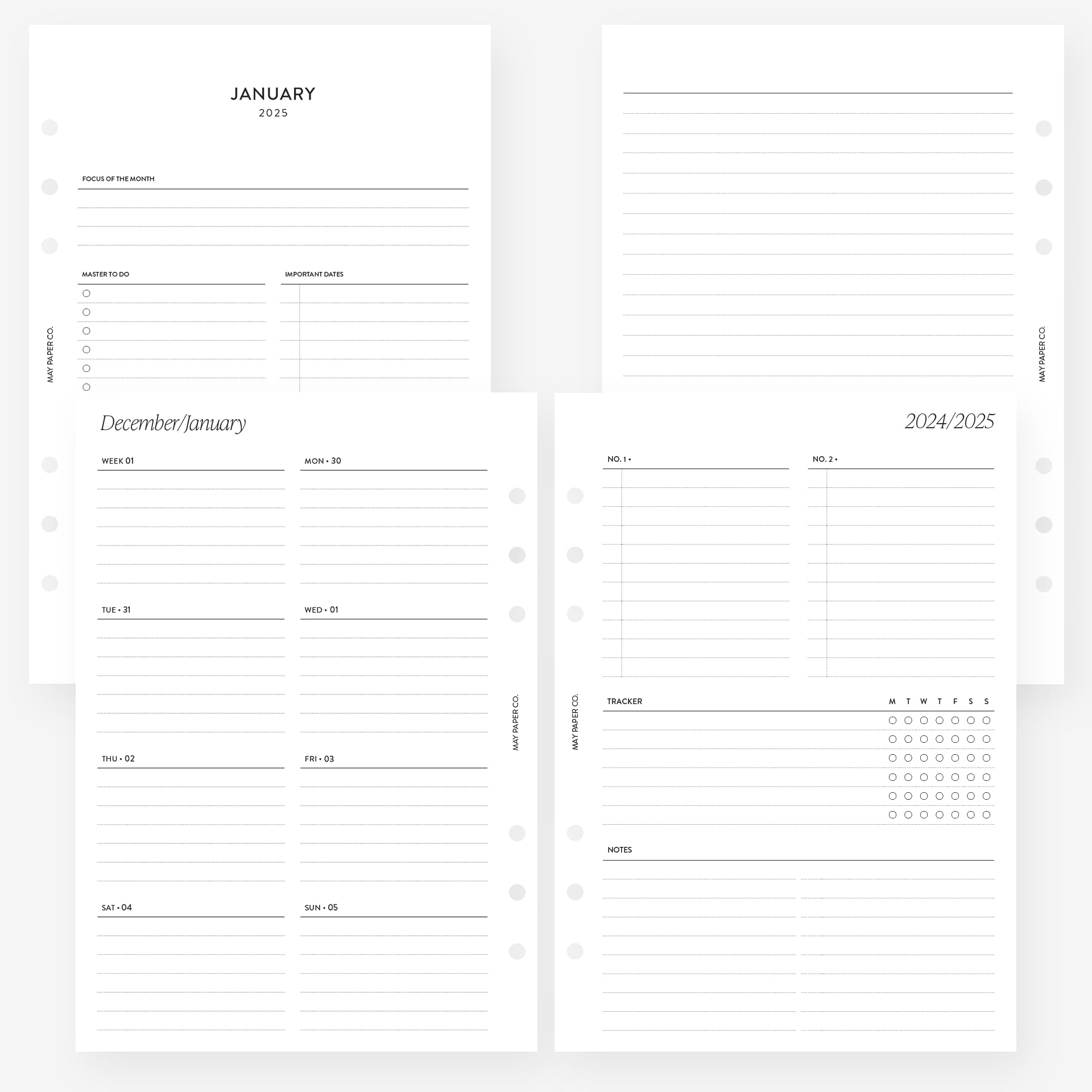 Amazon.com : A5 2025 Week on Two Pages Weekly Planner Insert Agenda ...