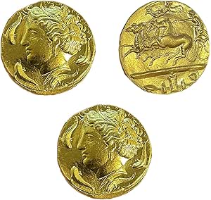 Amazon.com: JSBWSFA 3PCS Replica Ancient Greek Coins Collection, Moon ...