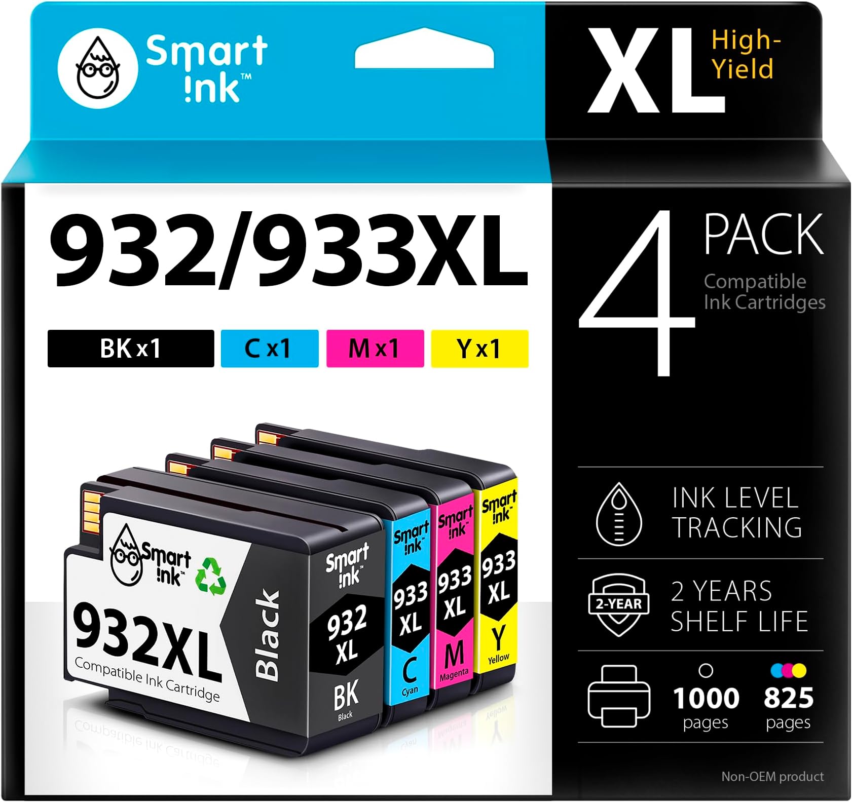Smart Ink Compatible Ink Cartridge Replacement for HP 932 XL 933 XL ...