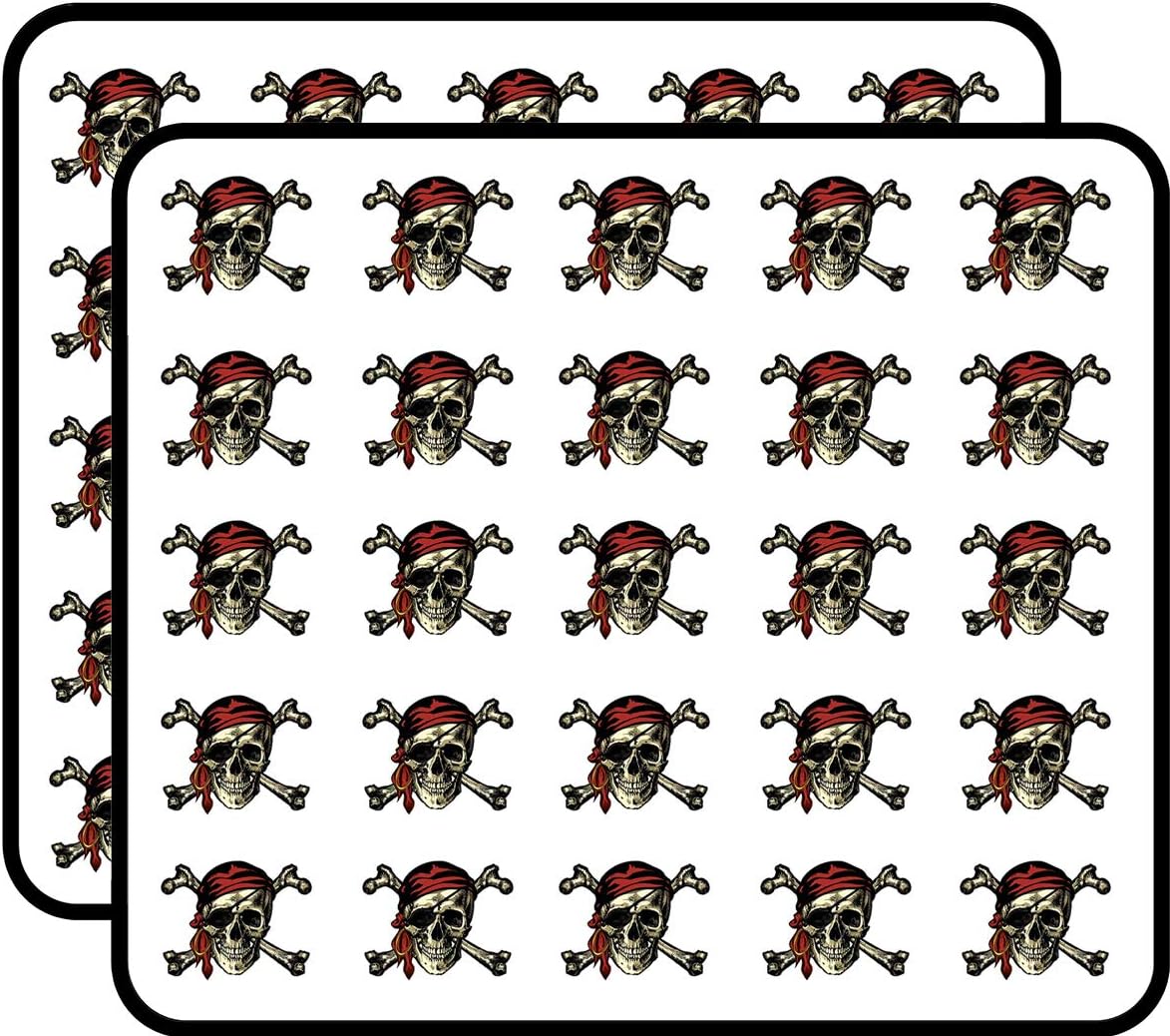 Amazon.com: StickerTalk Jolly Roger Flag Vinyl Stickers, 1 Sheet of 15 ...