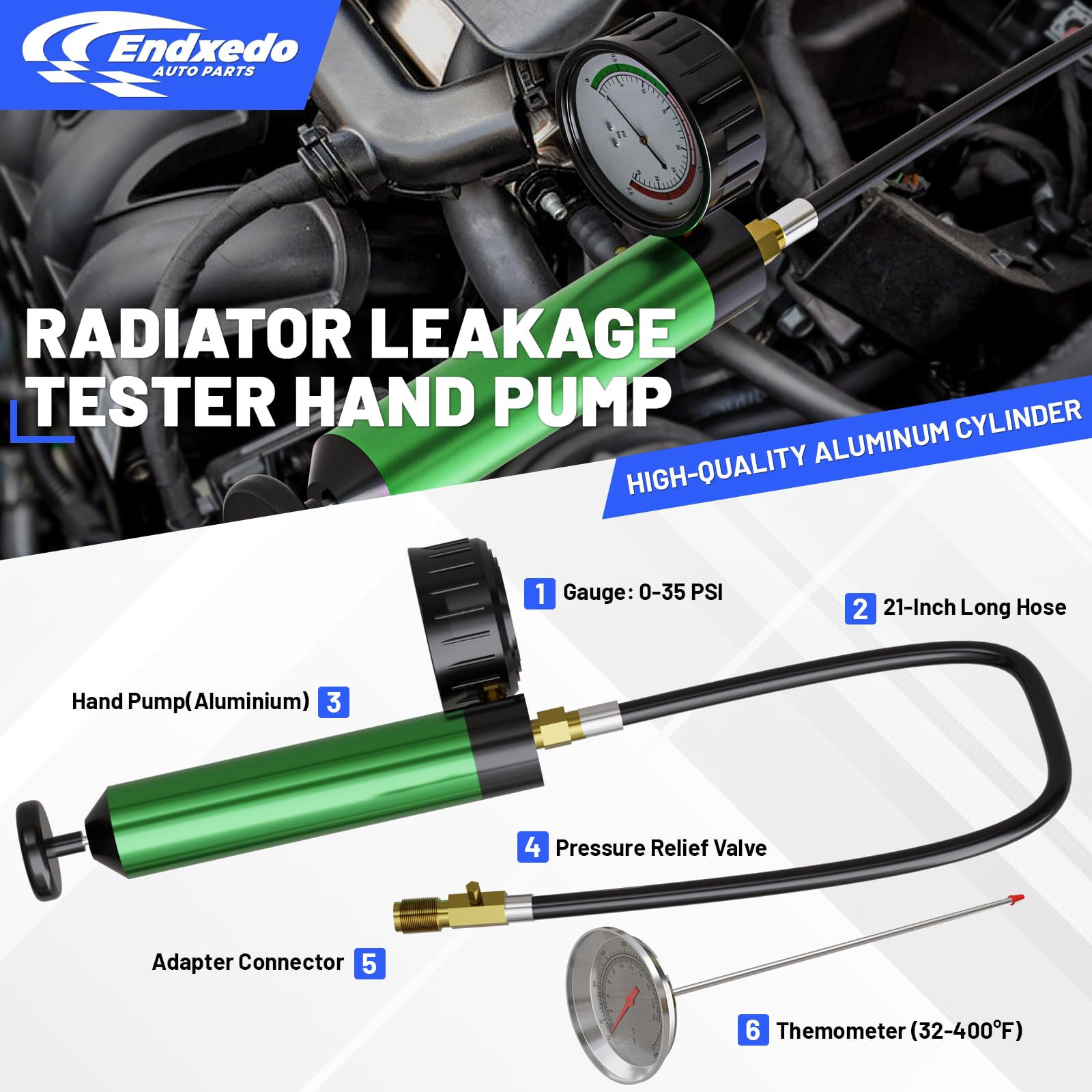 Snapklik.com : Endxedo 28PCS Universal Radiator Pressure Tester Vacuum ...