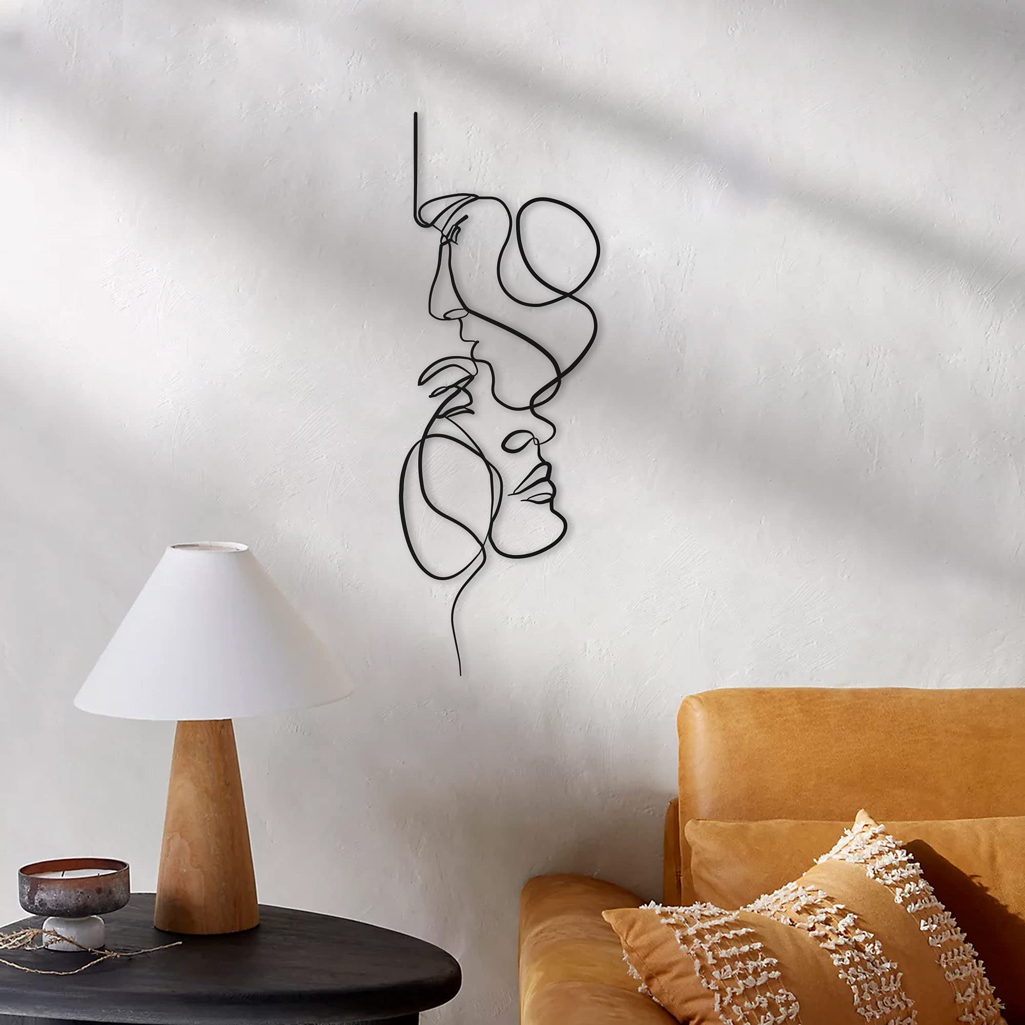 Love line art, Woman Line Art Metal Wall Art, Metal Wall Decor, Black ...