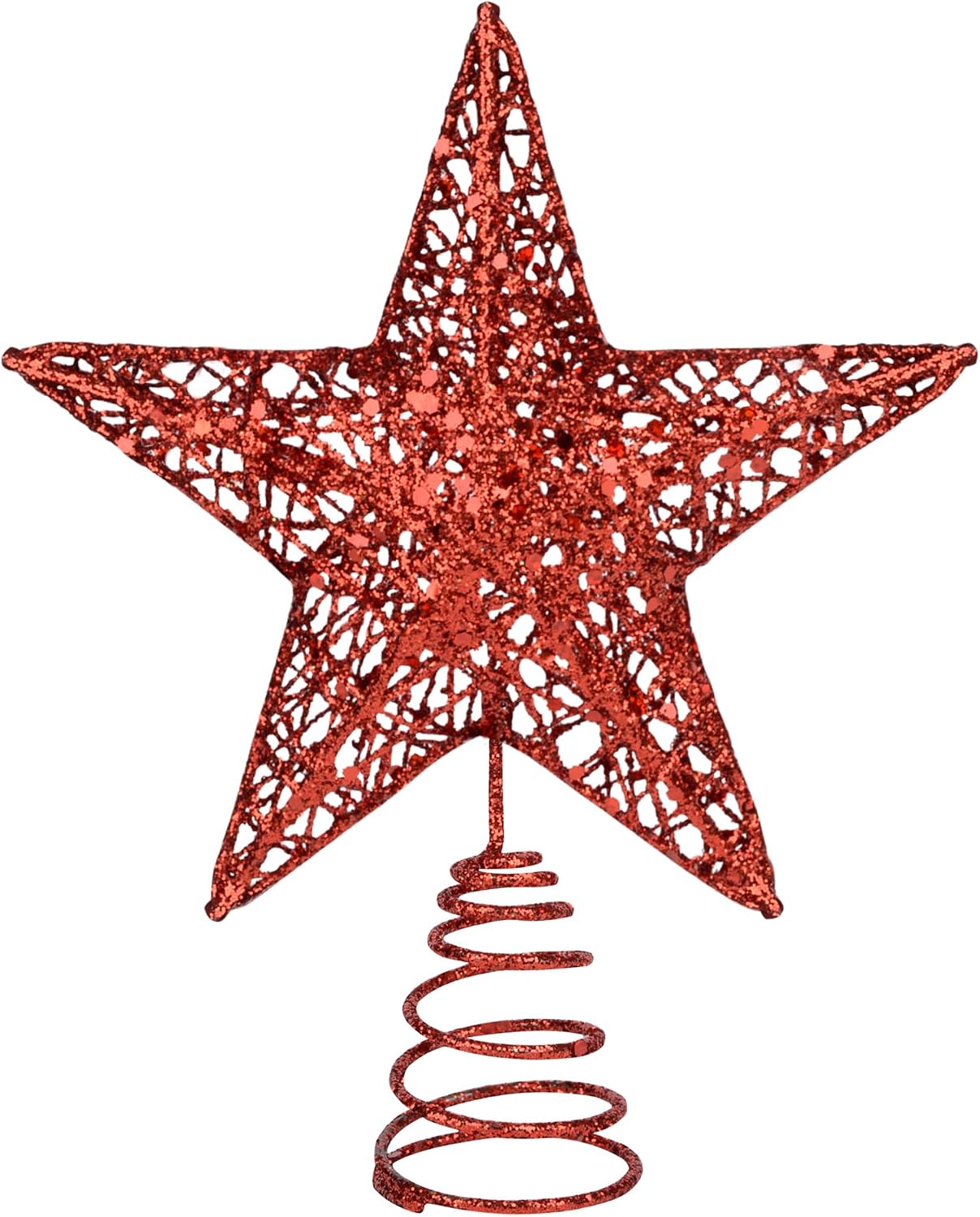 KEYIDO Red Star Christmas Tree Topper Star for Christmas Tree Metal ...