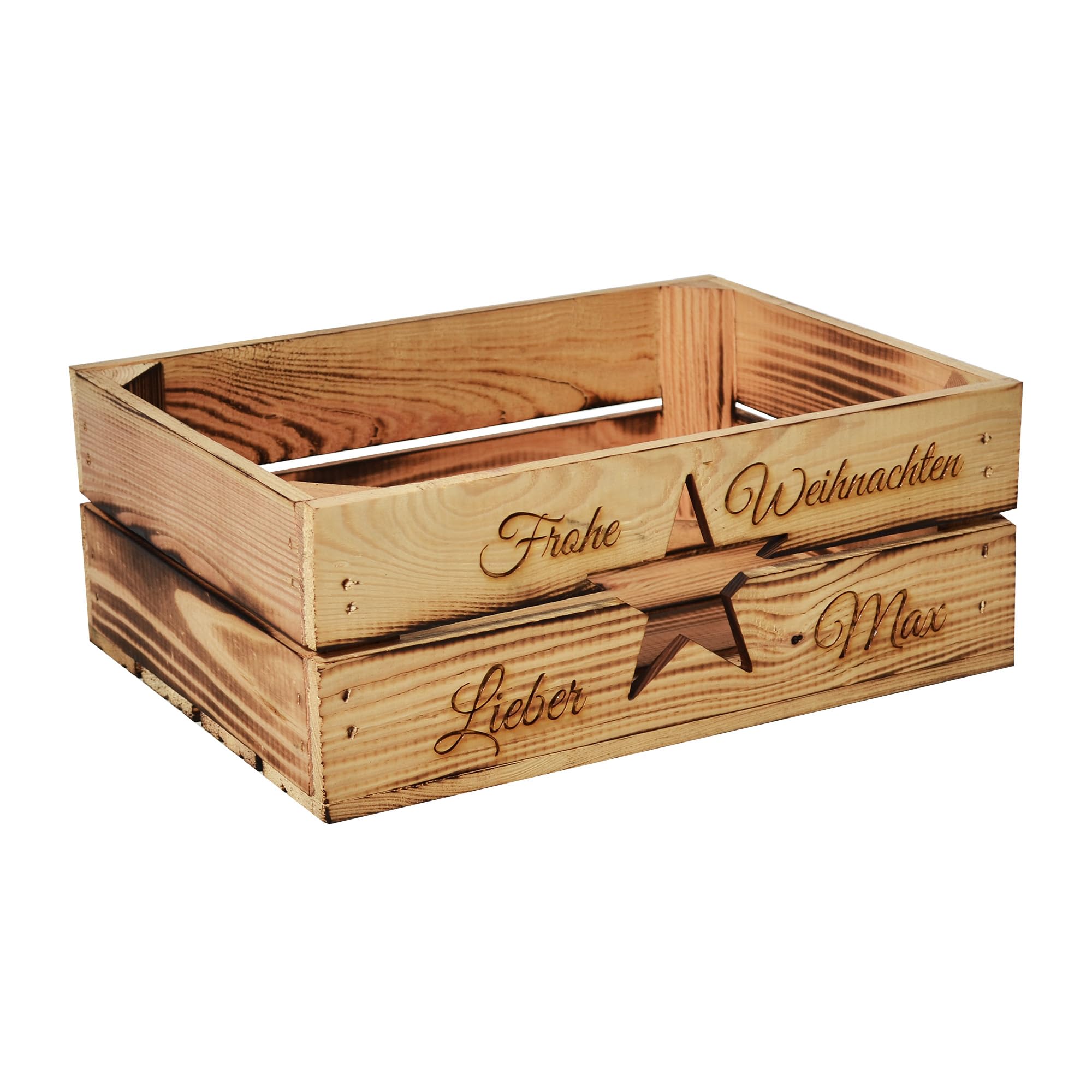 Amazon.de: CHICCIE Holzkiste Personalisiert Wunschtext mit Stern ...