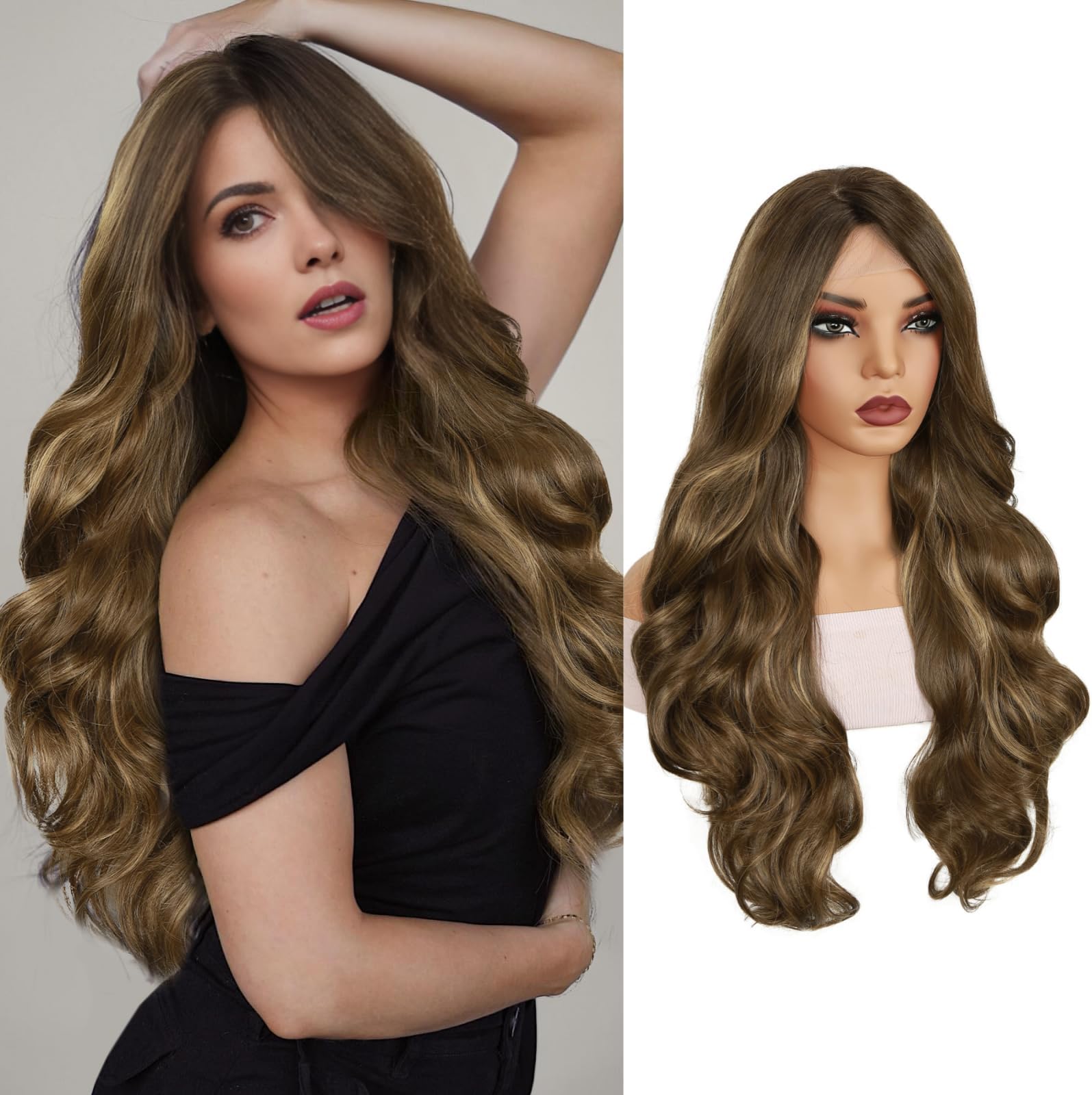 Amazon.com : Lady Miranda 26 Inch 13×3 Platinum Blonde Wig Synthetic ...