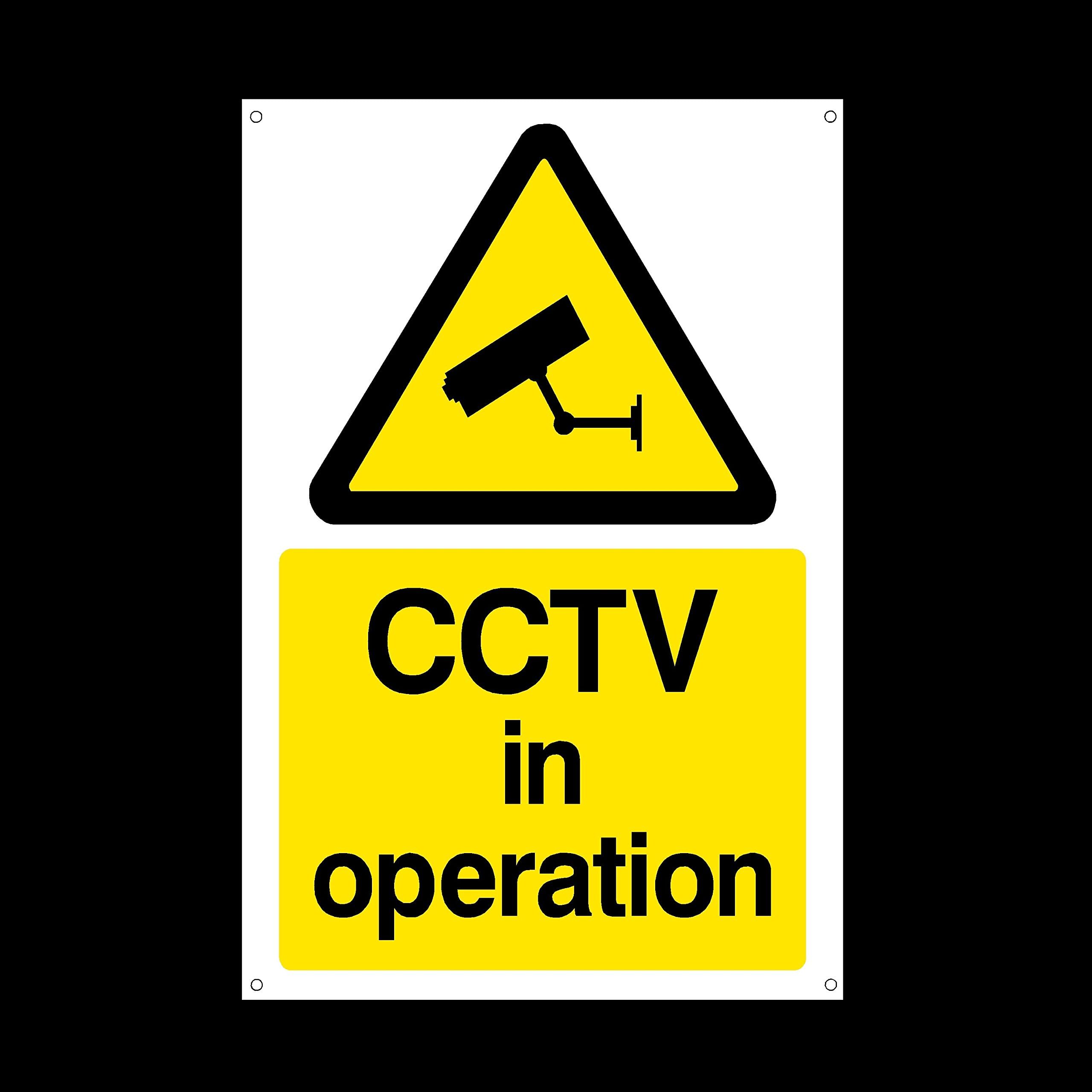 CCTV in Operation Plastic Sign with 4 Pre-Drilled Holes - Security ...
