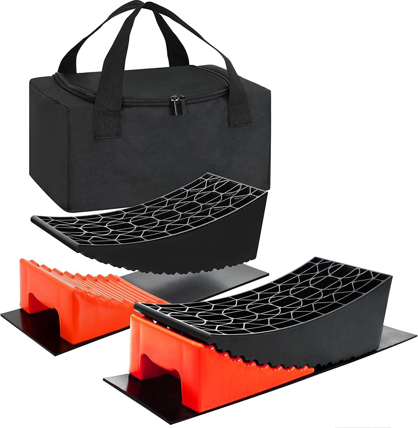 2 Pack Camper Leveler, HDPE Curved RV Caravan Leveling Ramp Blocks ...