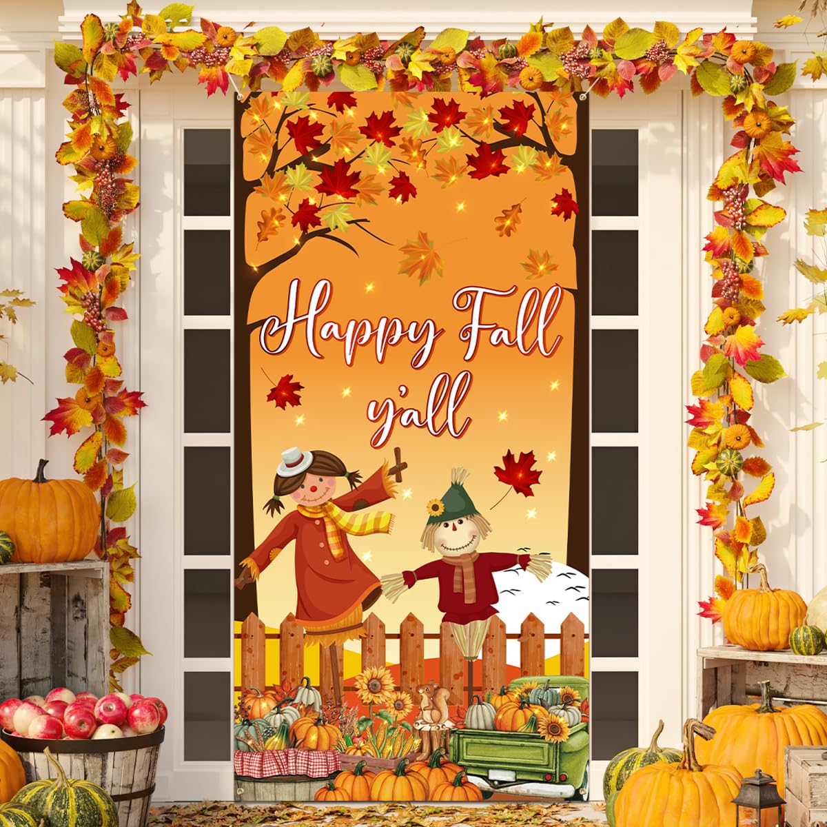 Amazon.com: Fall Y'all Door Cover, Happy Fall Y'all Party Decorations ...