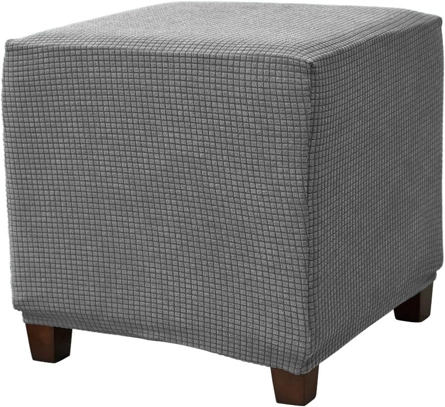 Amazon.com: Daunkang Ottoman Cover Square Jacquard Ottoman Slipcover ...