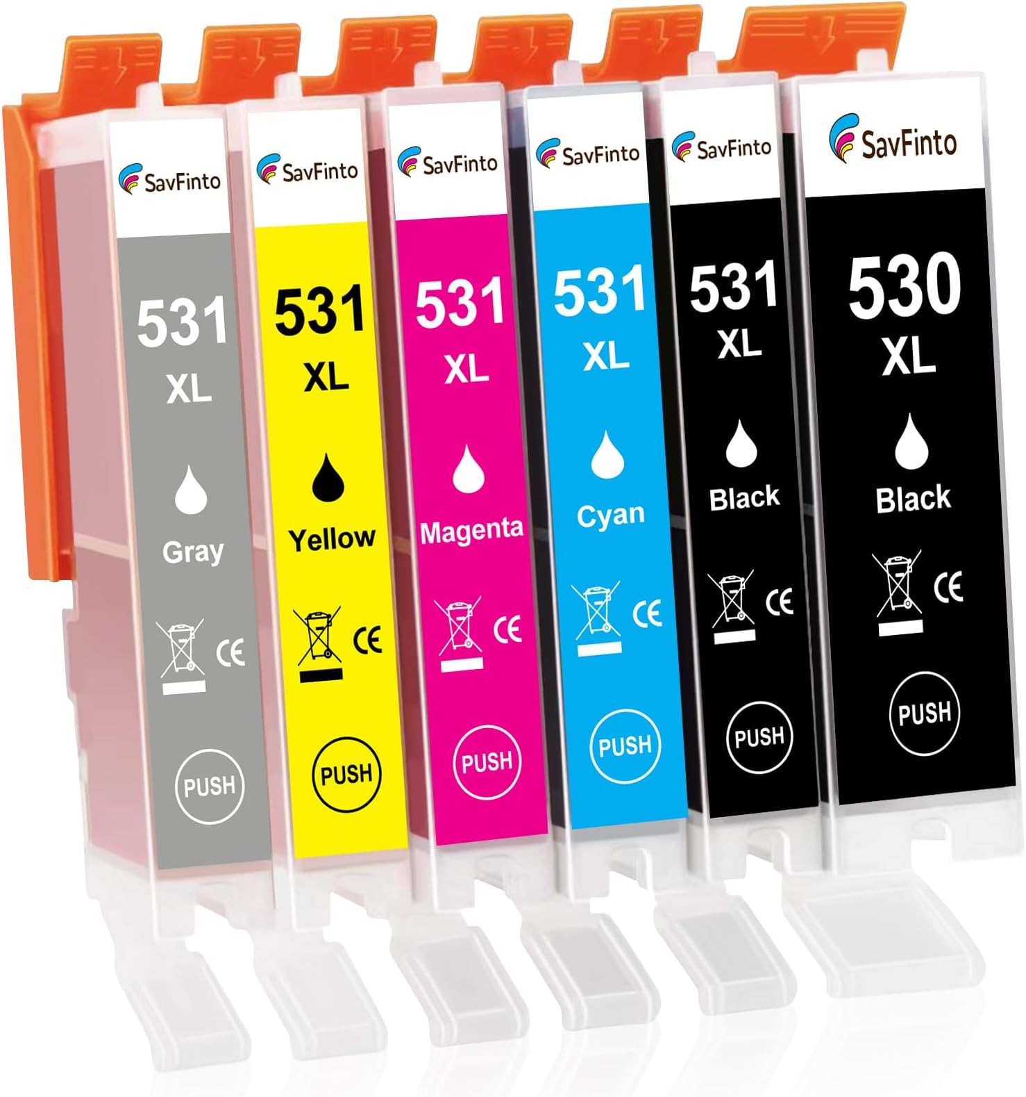 SavFinto PGI-530 CLI-531 Ink Cartridges Replacement for Canon PGI-530XL ...
