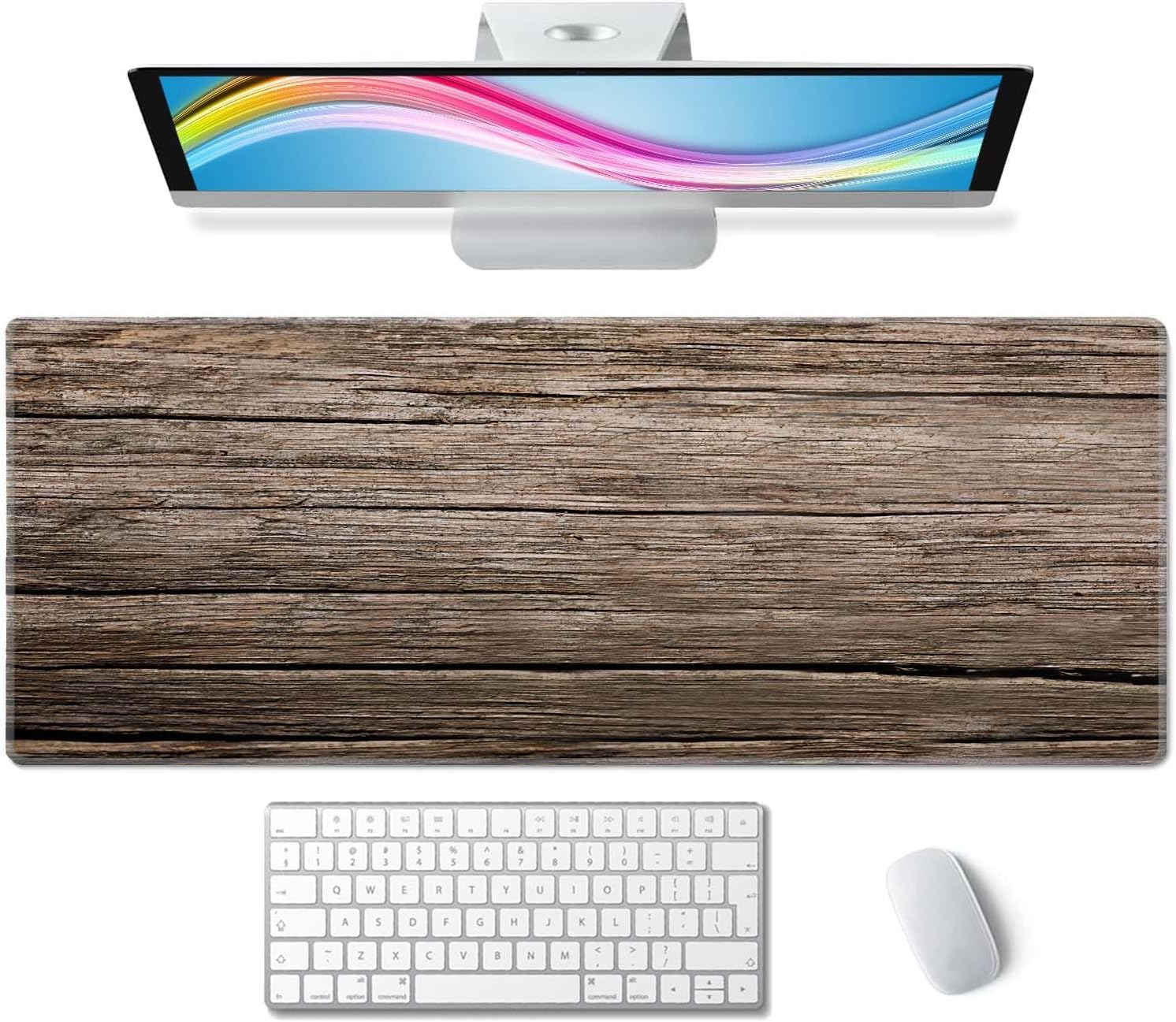 Amazon.com: Old Wood Desk Mat Mouse Pad XL Extended Large Gaming Desk ...