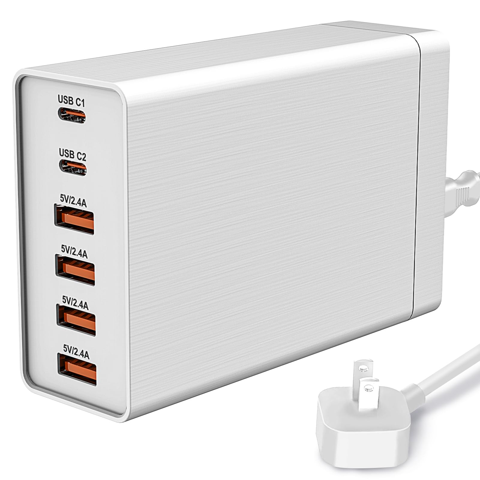Amazon.com: 𝟐𝟎𝟐𝟒 𝗡𝗲𝘄 USB Wall Charger Multiport RISWOJOR，40W Flat Plug ...