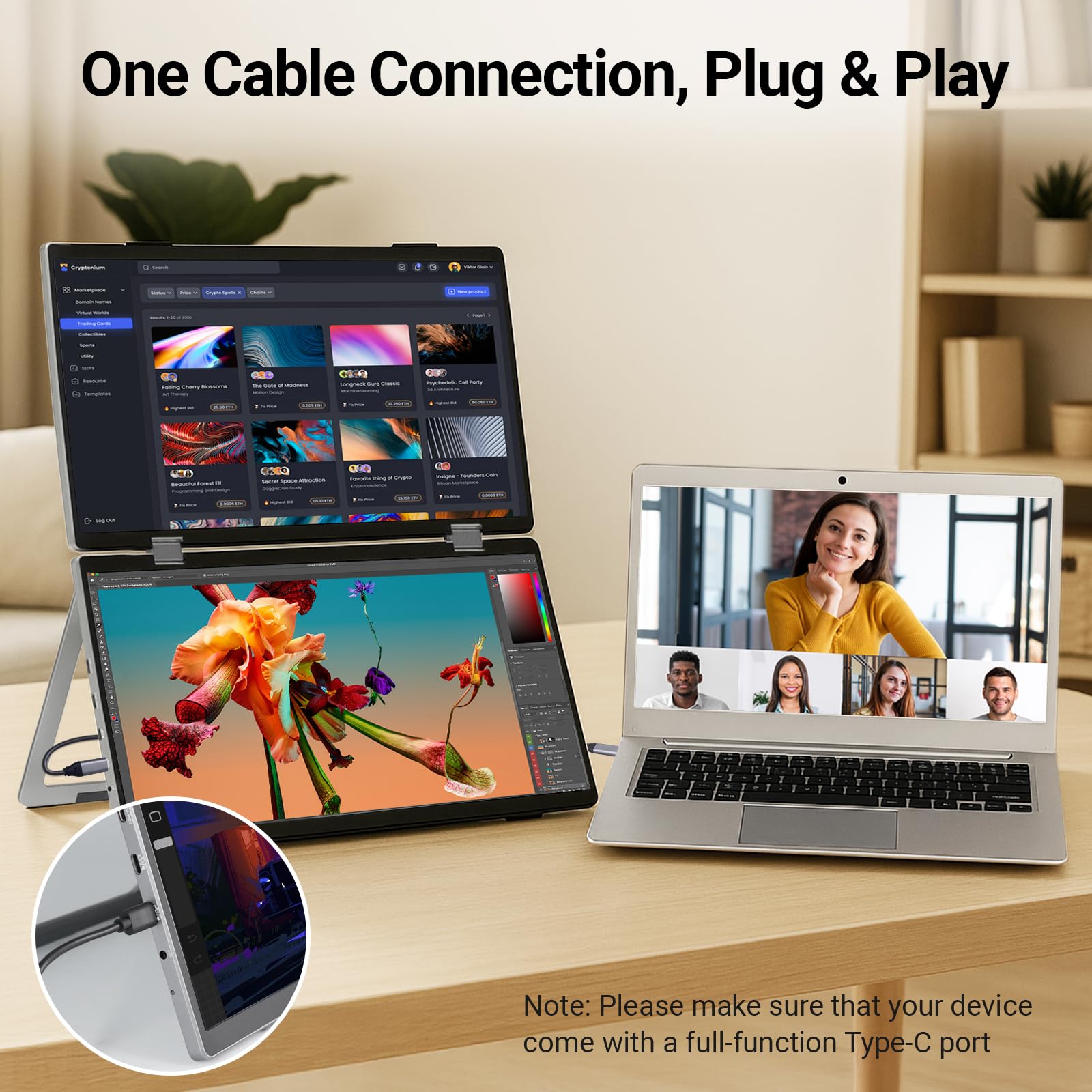 Snapklik.com : ELECROW Laptop Screen Extender 15.6" 1080P Dual Portable ...