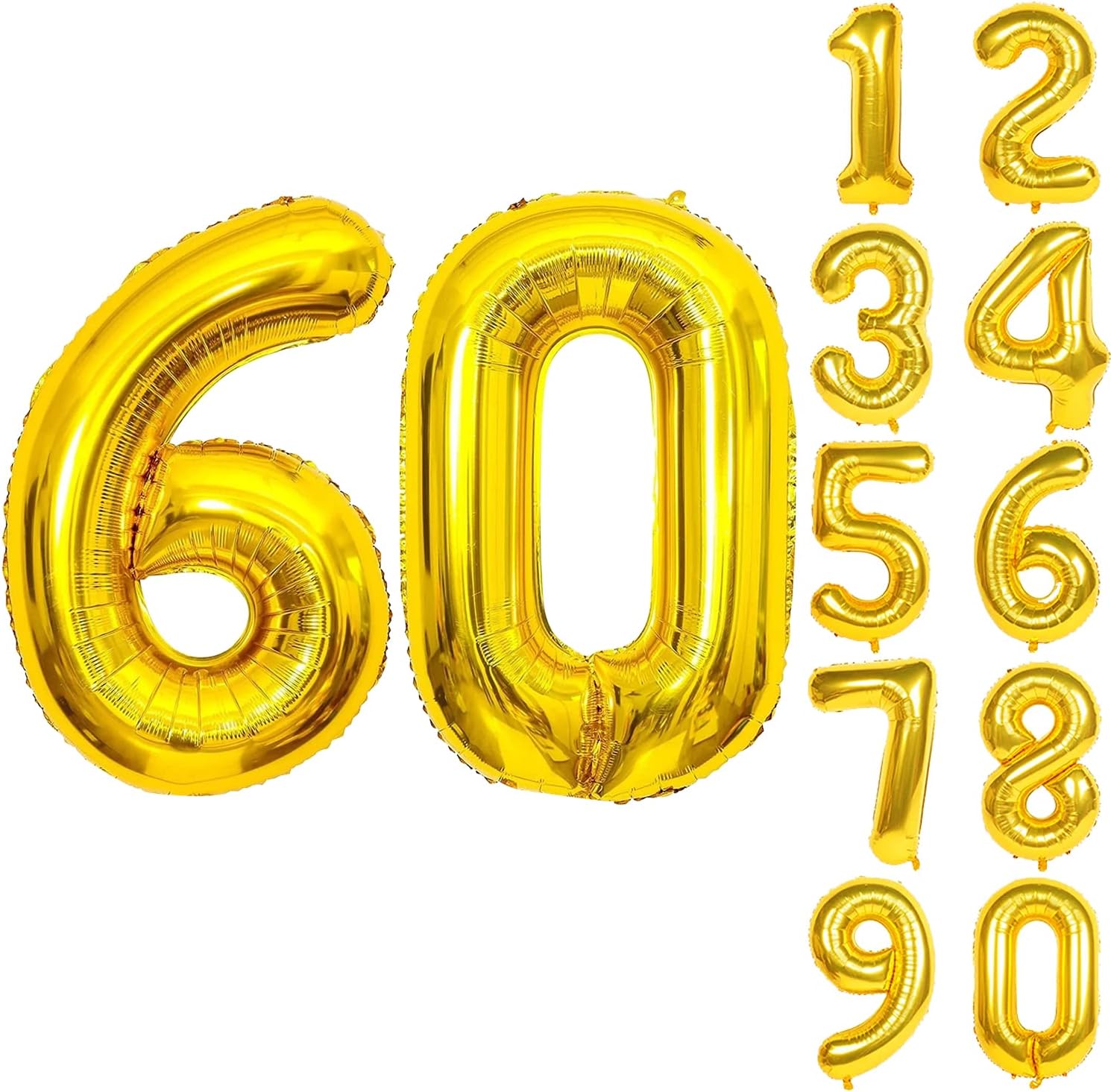 Party Propz Number 60 Foil Balloon, Golden Number Foil Balloon - 16 ...