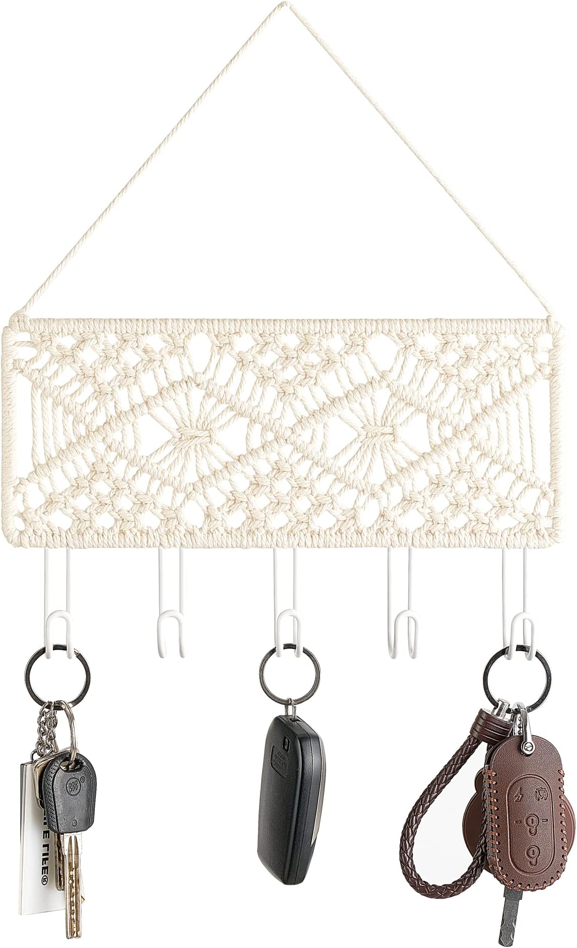 Amazon.com: Mkono Key Holder for Wall Decorative Small Macrame Key ...