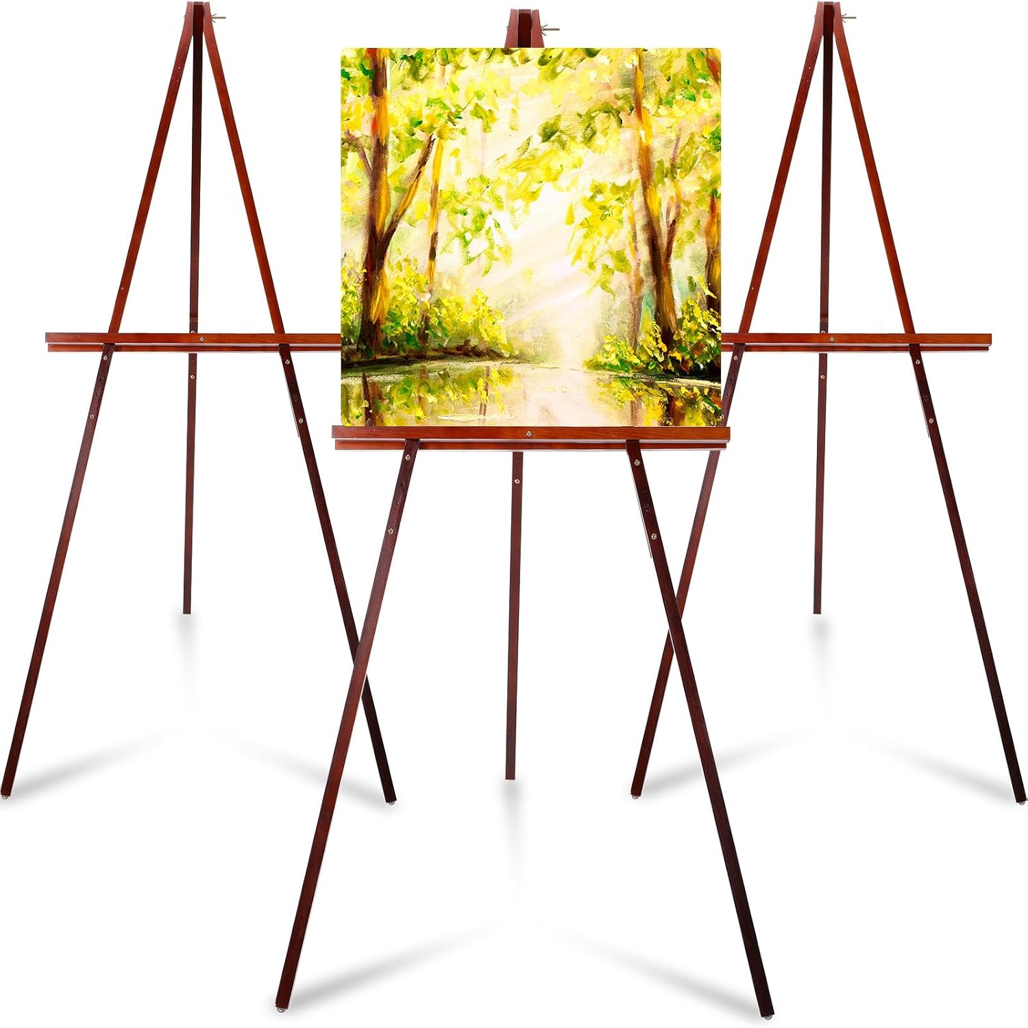 Amazon.com: Seajan 3 Pcs 63" Easel Stand Wooden Floor Easel with Tray A ...