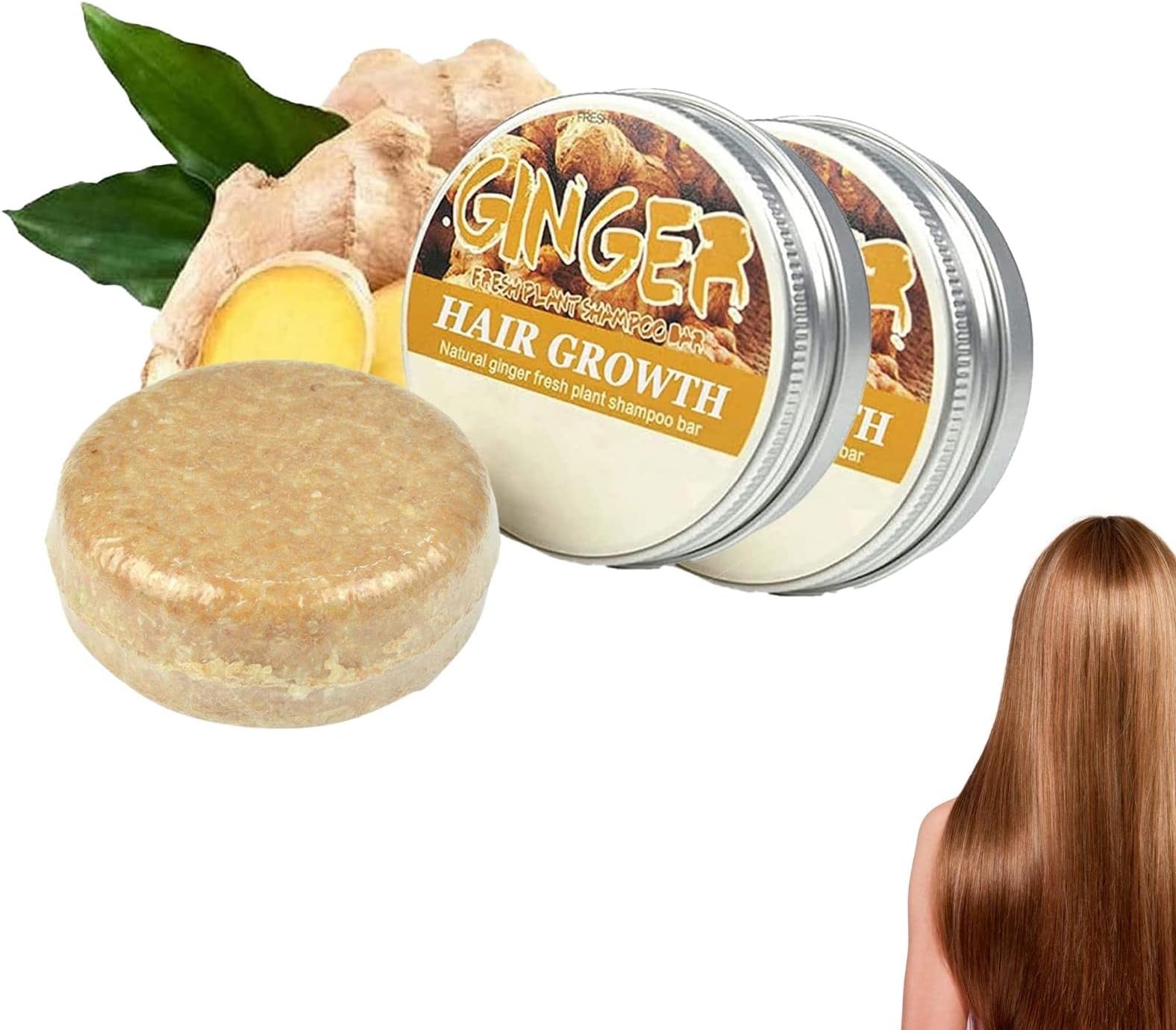 Amazon.com : 2PCS Ginger Hair Regrowth Shampoo Bar, Ginger Shampoo Bar ...
