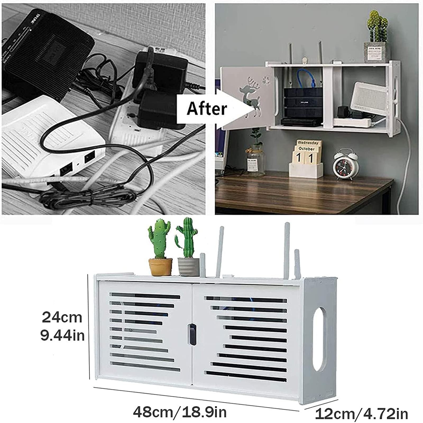 Router Box Hider TNSLGHS Wall Mount WiFi Router Storage Box, WiFi ...