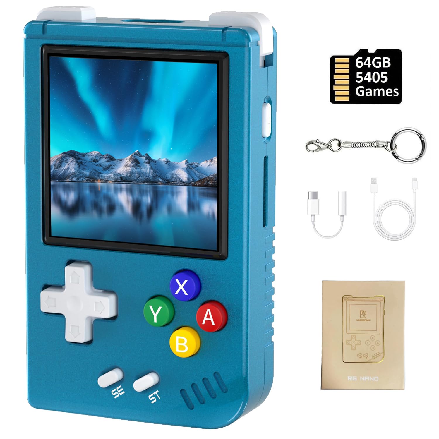 Buy RG Nano Handheld Game Console 1.54 Inch IPS Screen Linux System ...