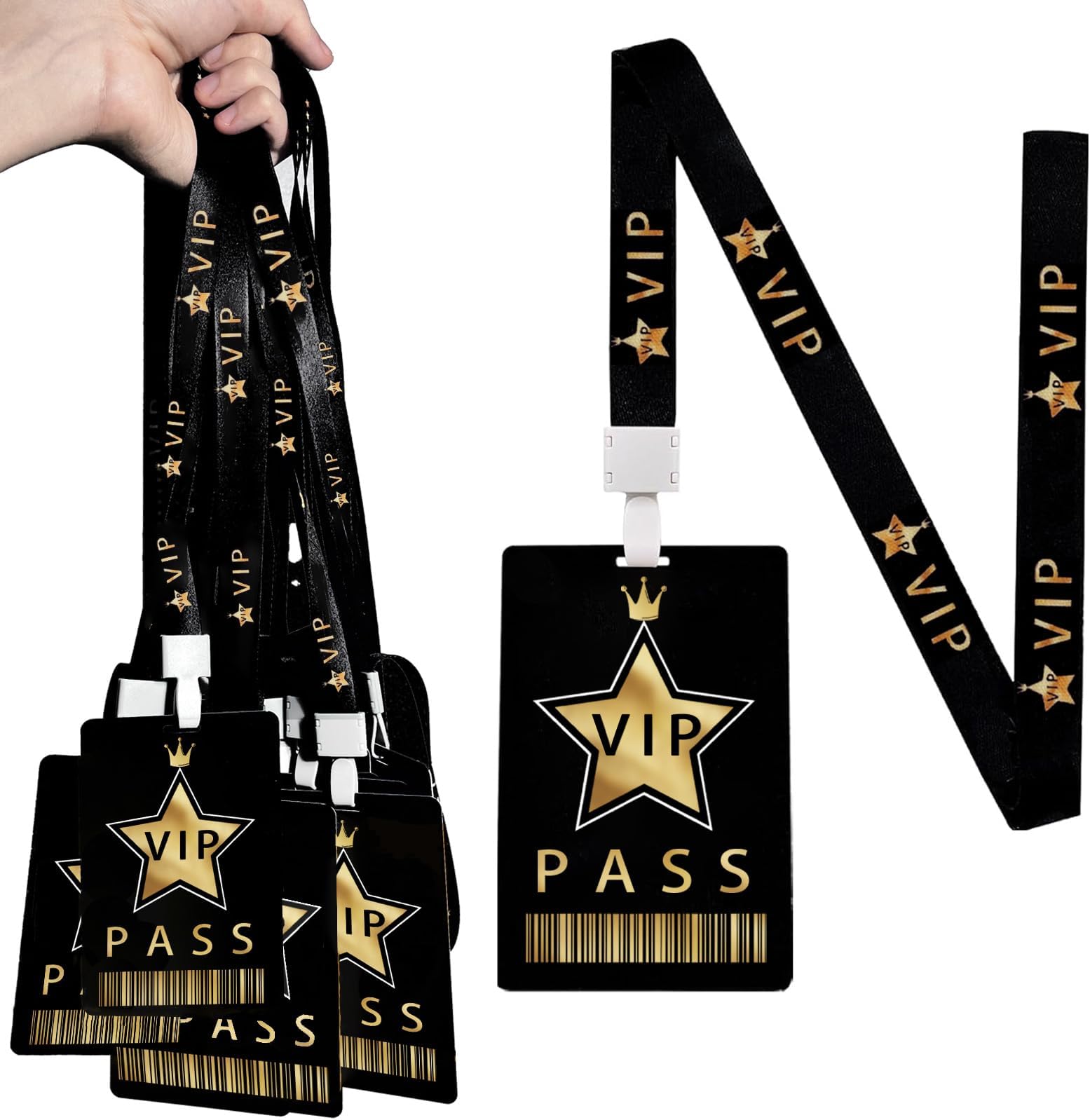 Amazon.com : 25 Sets VIP Badge Lanyards with Plastic VIP Pass Cards VIP ...