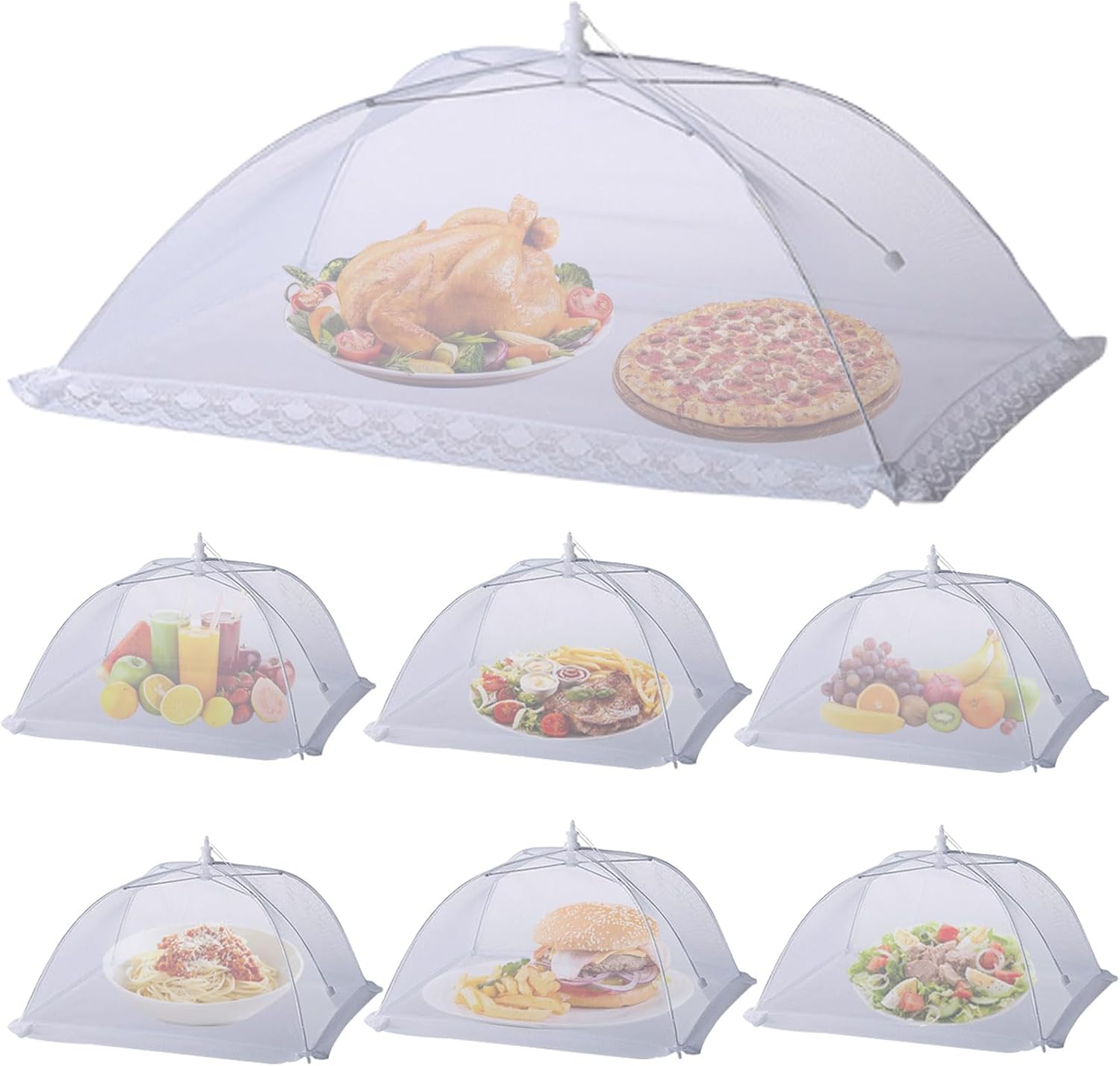 Amazon.com: 7 Pack Food Covers for Outside Mesh, Food Nets for Outdoors ...
