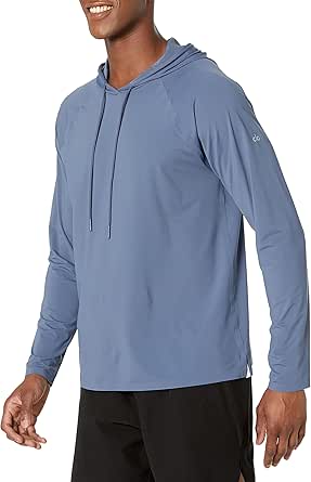 Alo Yoga Men's Idol Hooded Runner, Bluestone, Small at Amazon Men’s ...