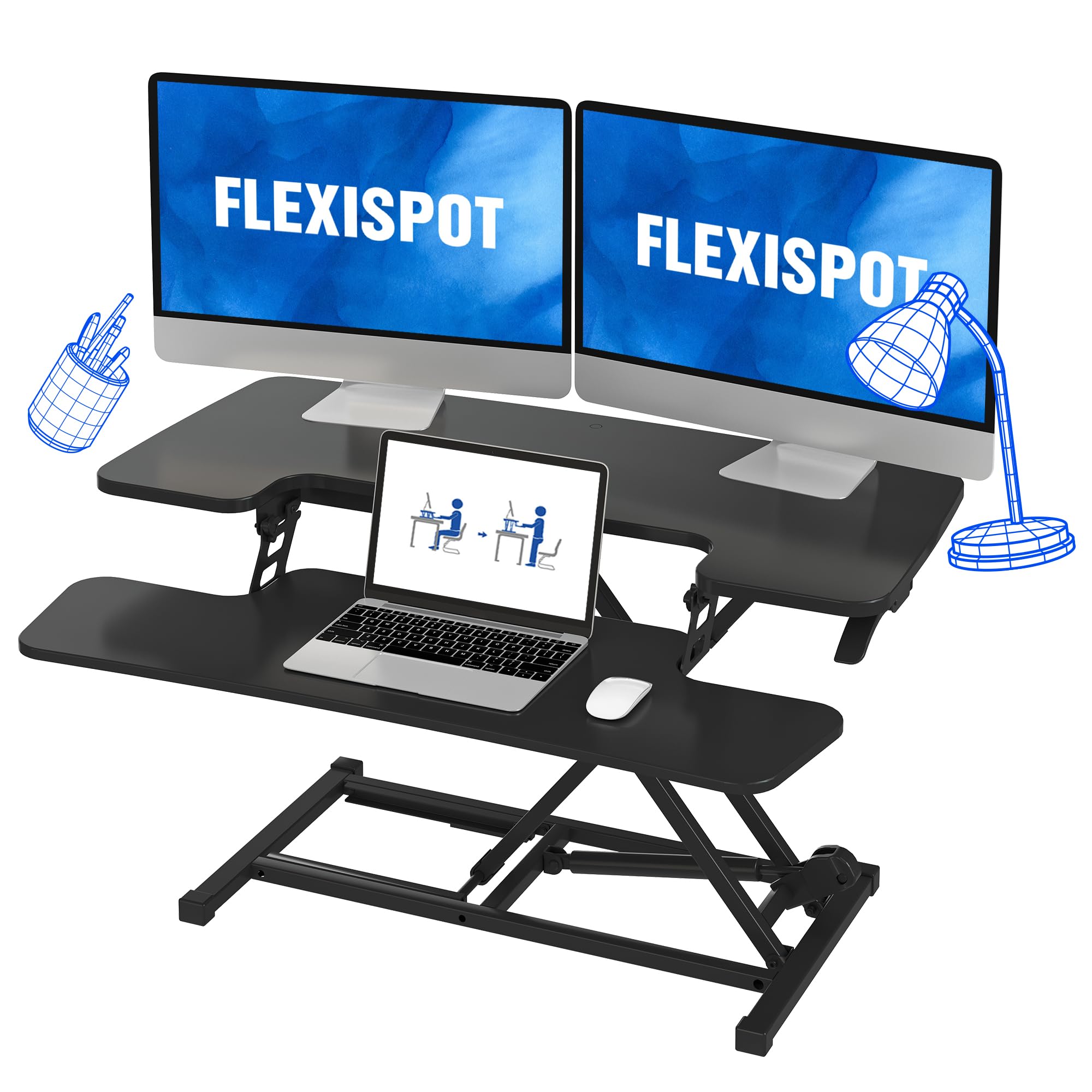 Snapklik.com : FLEXISPOT 35in Standing Desk Converter Height Adjustable ...