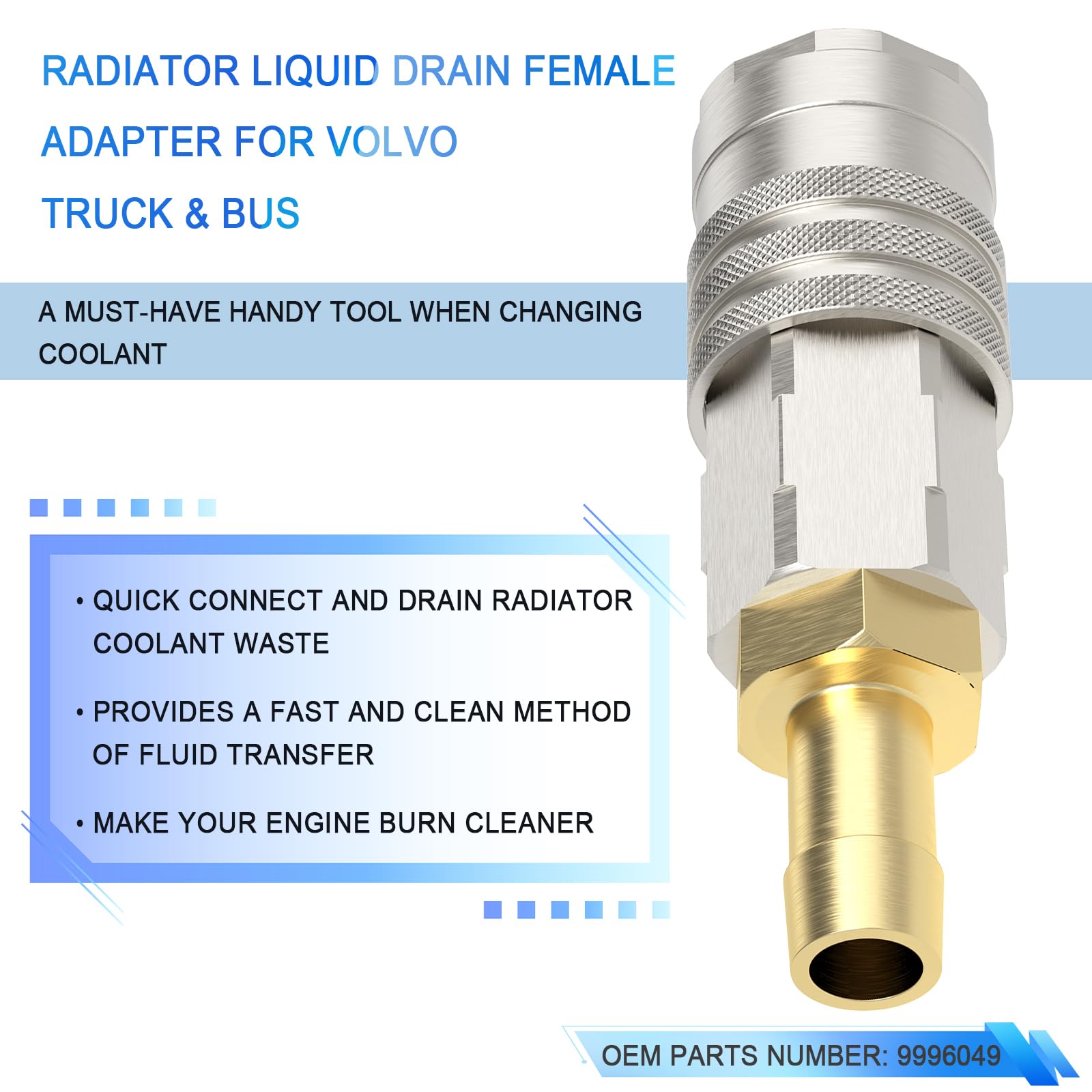 Volvo D13 MOEBULB 9996049 Radiator Coolant Drain Hose For Volvo Mack ...