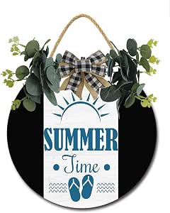 Amazon.com: LERJIMUX Summer Time Sign for Front Door, Farmhouse Porch ...