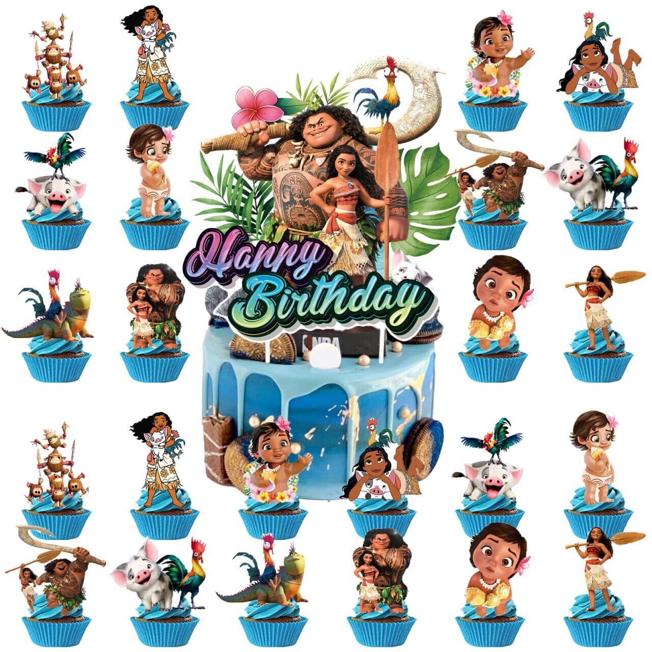 25Pcs Moana Cake Toppers Moana Birthday Party Supplies Moana Party ...