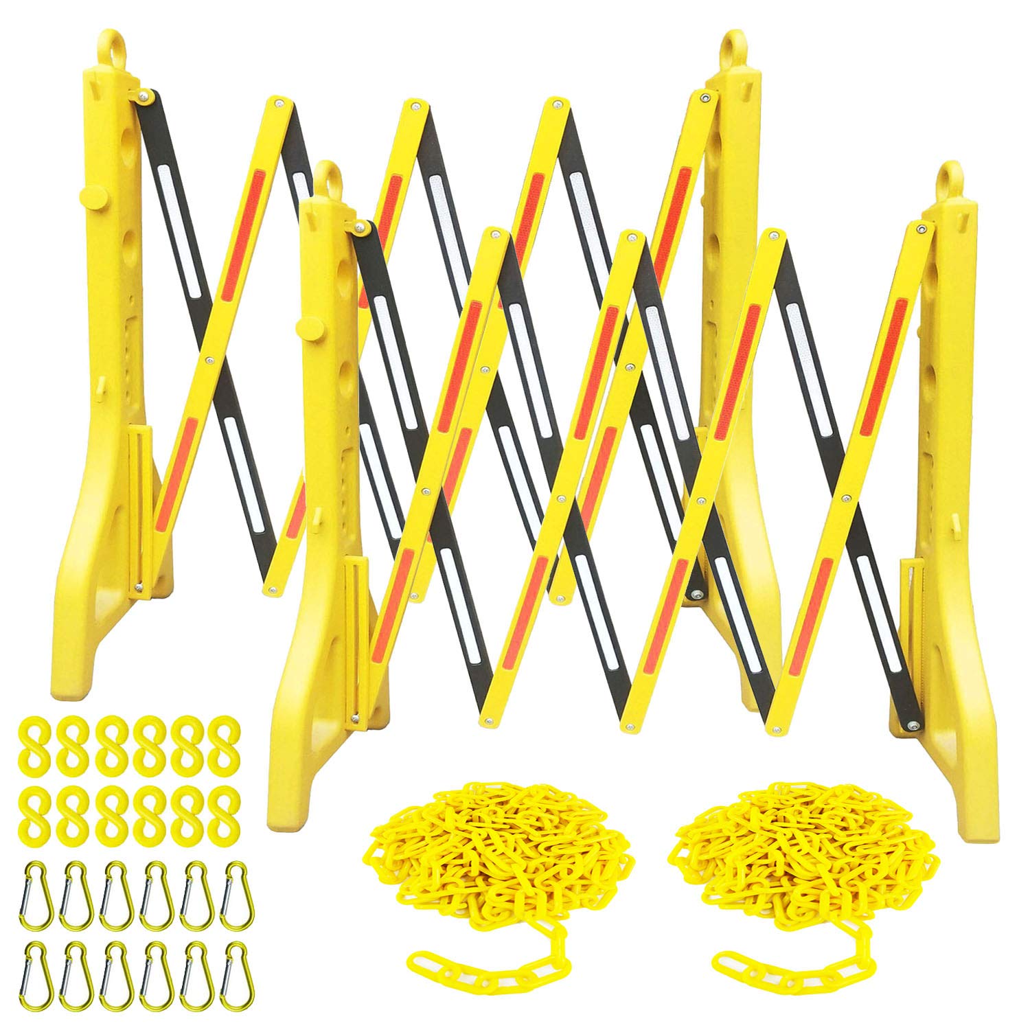 Buy Expandable Mobile Barricade 2 Packs Safety Barrier Gate with 2 ...