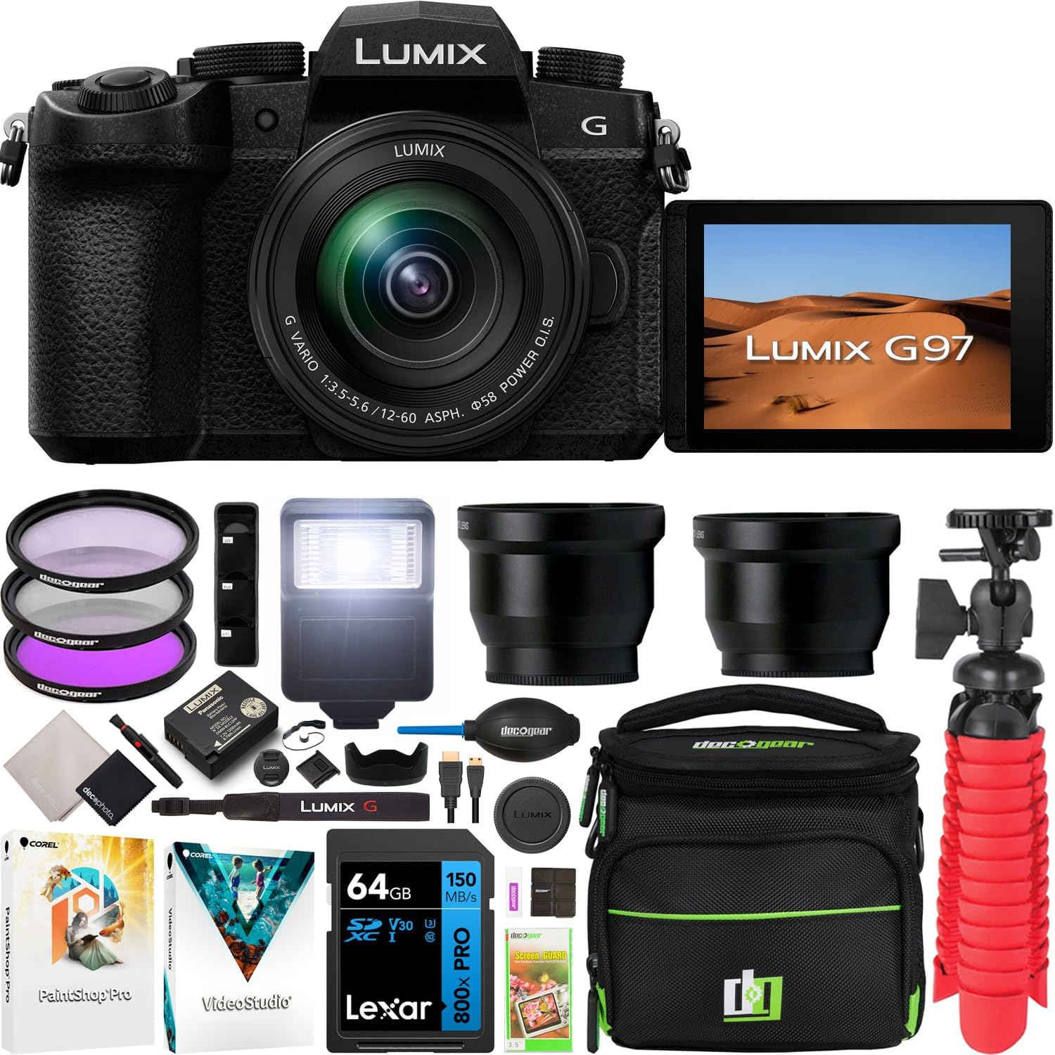 Amazon.com : Panasonic LUMIX G97 Compact Hybrid Mirrorless Camera with 12-60mm Lens Kit DC-G97MK ...