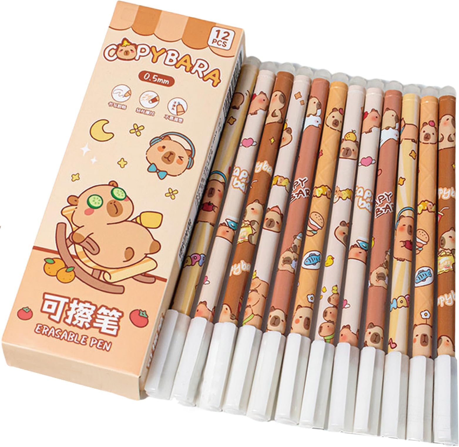 Amazon.com: MOZXIRZ 12 Pcs Erasable Pens Cute Cartoon Erasable Pens ...