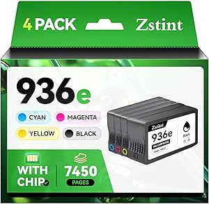 936e Ink Cartridges 4-Pack High Yield with Chip Replacement for HP 936 ...