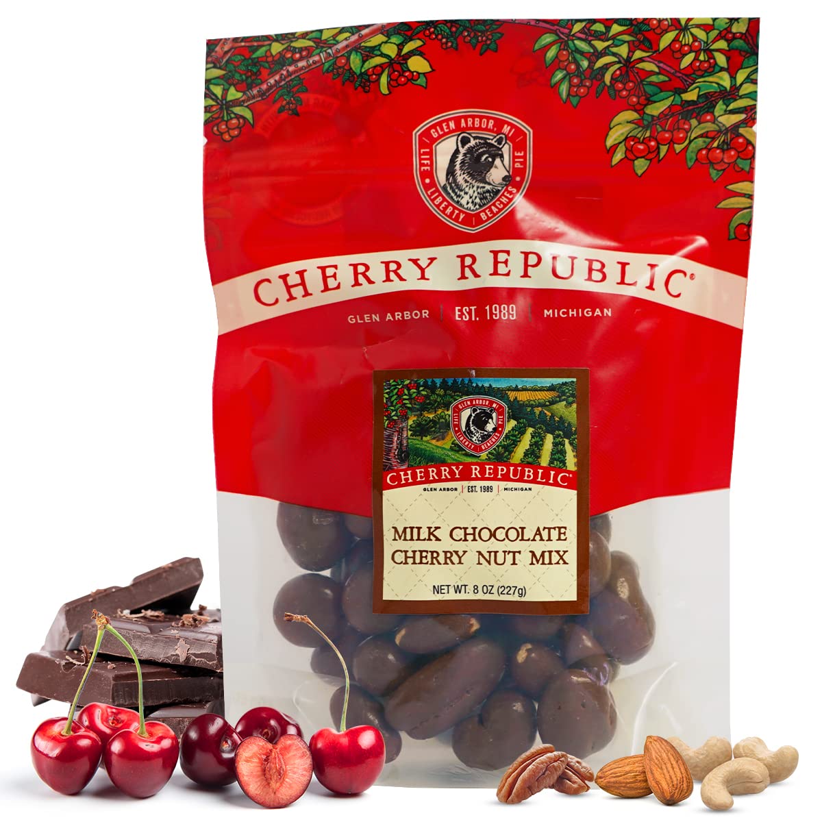 Amazon.com: Cherry Republic Milk Chocolate Cherry Nut Mix - Nutrition ...