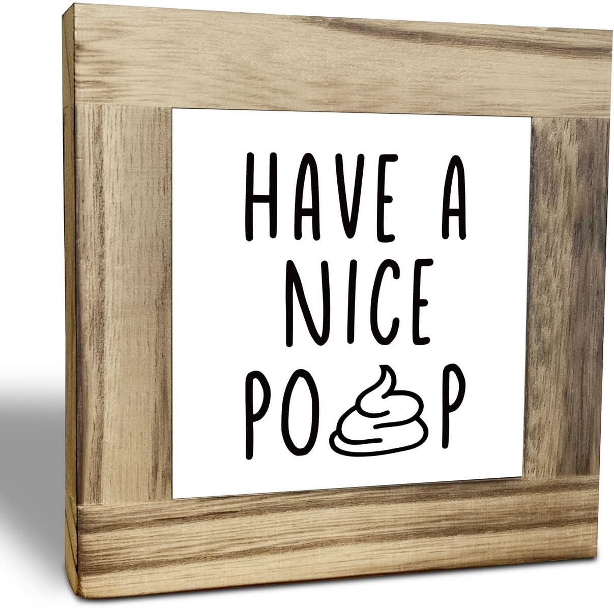 Amazon.com : Rustic Bathroom Wood Plaque Sign, Have A Nice Poop, Funny ...