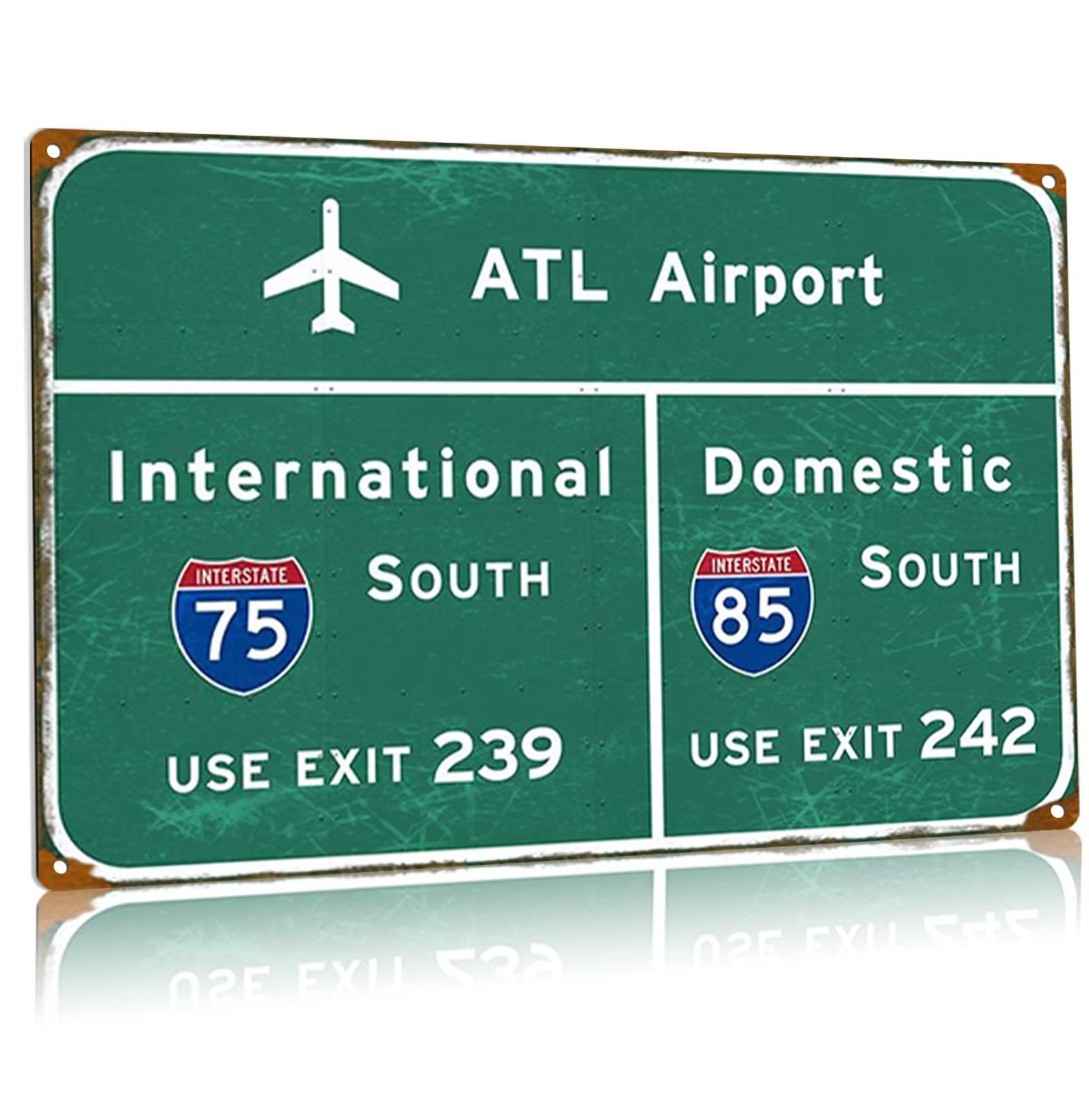 Amazon.com: Airport Metal Tin Signs Atlanta Atl Airport Highway Poster ...