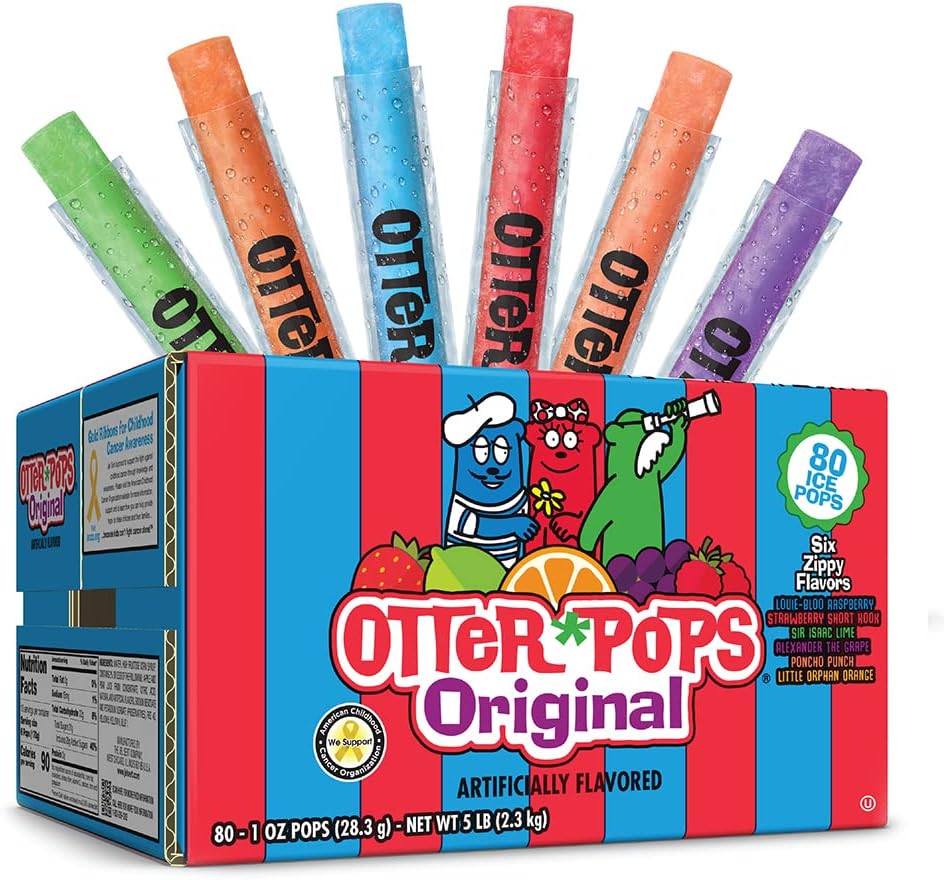 Amazon.com : Otter Pops, Giant Original 5.5oz, 27 Ice Pops, Six Zippy ...