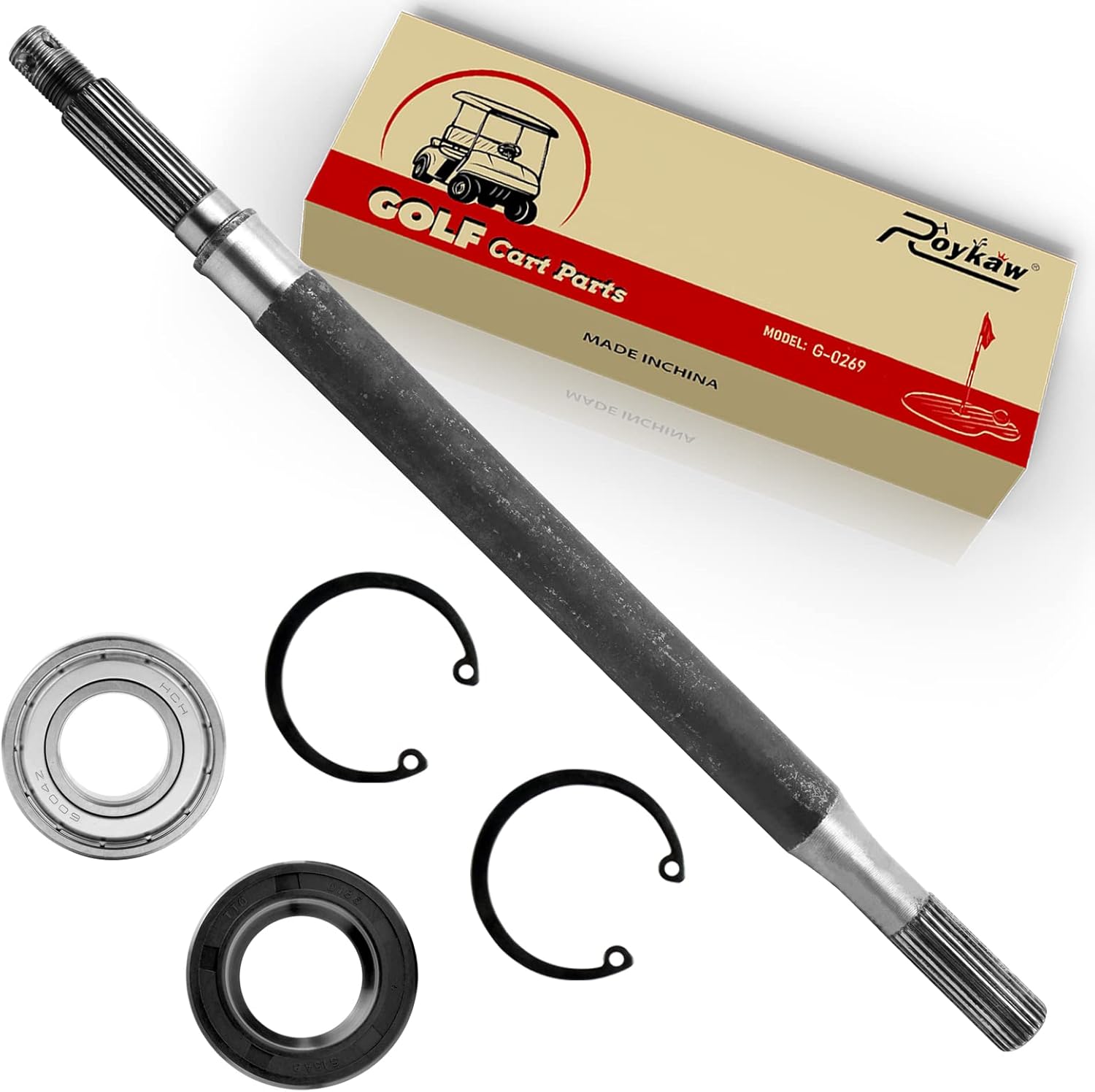Roykaw Golf Cart Rear Axle Shaft with Bearing Seal Kit for EZGO ...