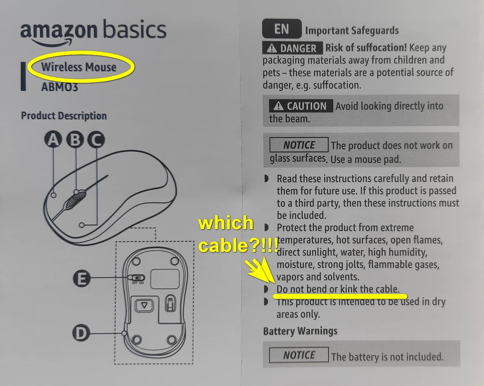 Amazon.in: Buy AmazonBasics Wireless Mouse with Nano Receiver - Black ...