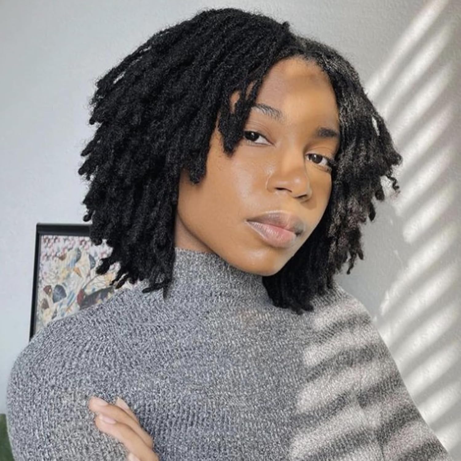 Amazon.com: 2Inch Loc Extensions Human Hair 30Strands 0.4cm Thickness ...