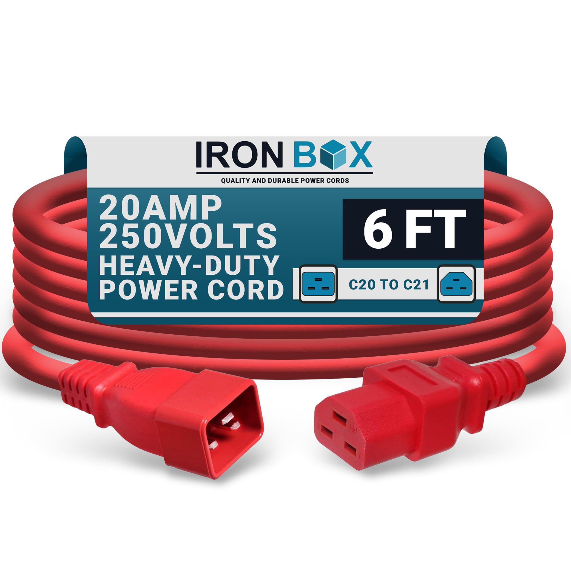 Amazon.com: IronBox Electric - Heavy-Duty C20 to C21 Power Cable - 20A ...